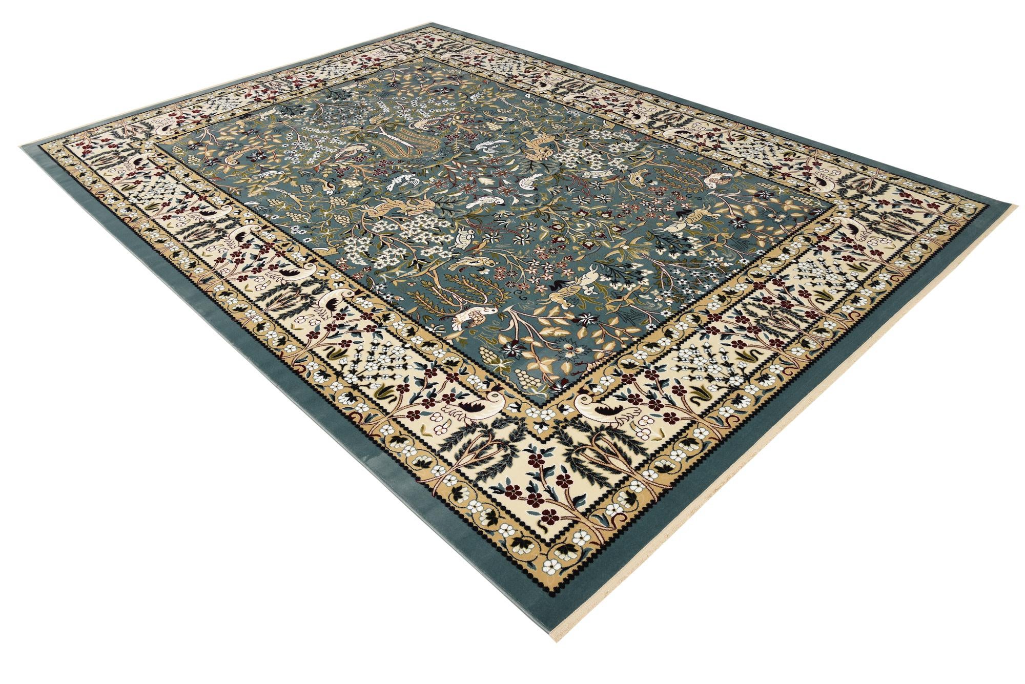 Blue 9' x 12' Nain Design Rug | Rugs.com