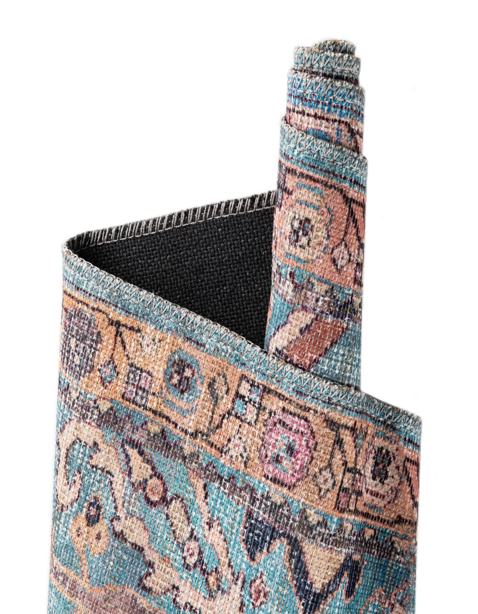 Blue 4' x 6' Washable Nostalgia Rug | Rugs.com