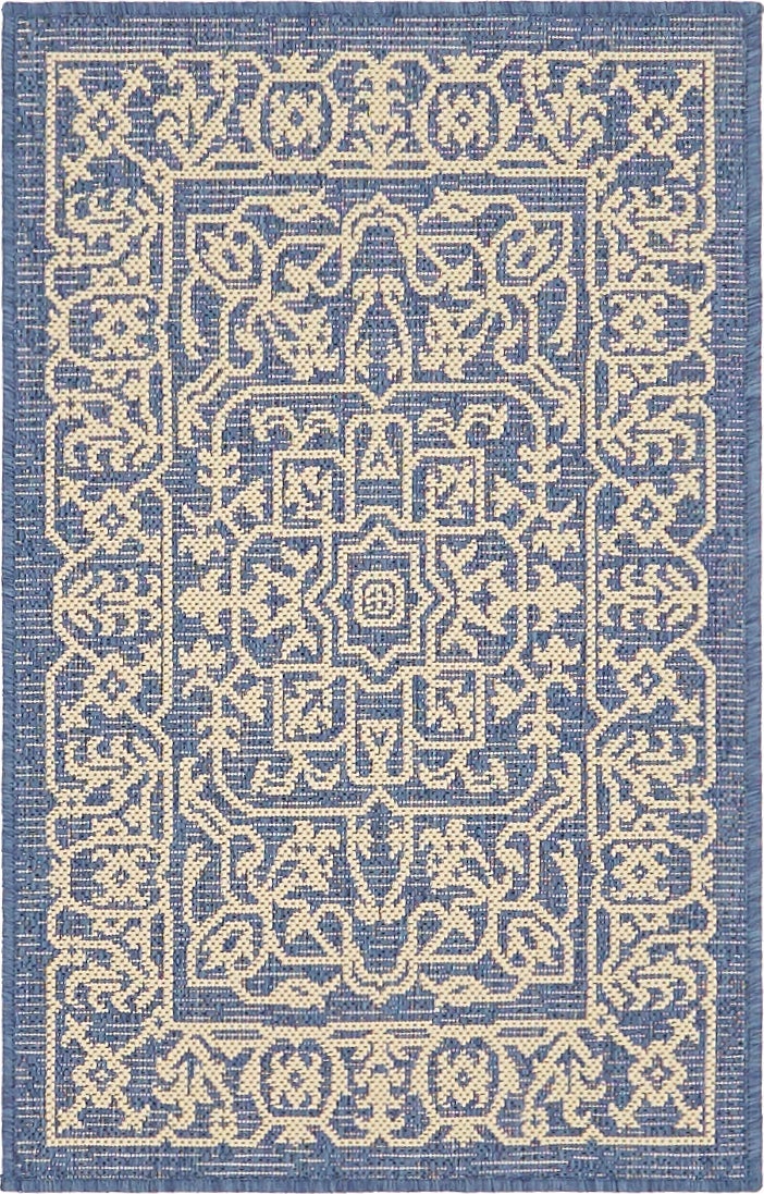 Blue 2' x 3' Botanical Indoor / Outdoor Rug | Rugs.com