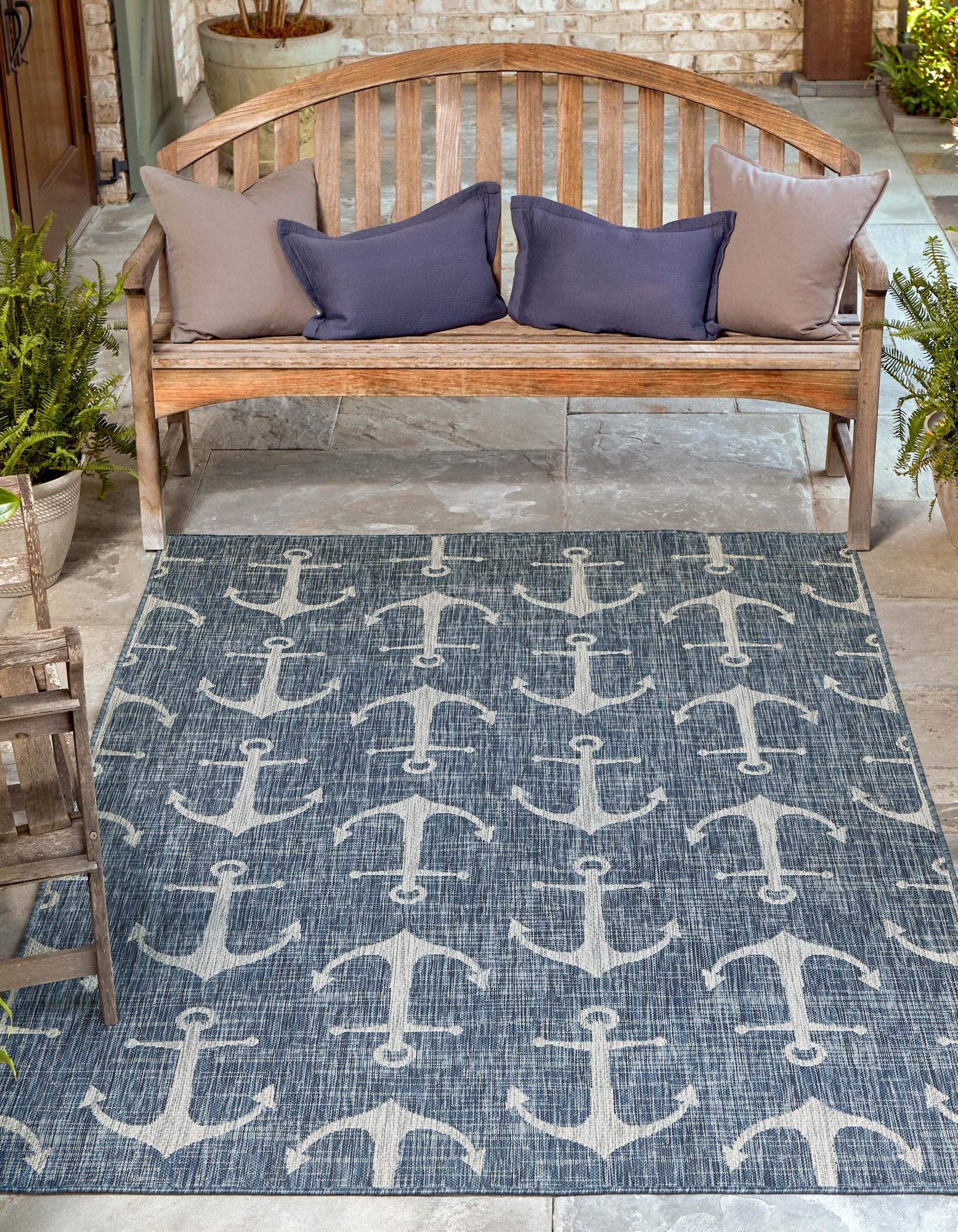 Blue 12' x 16' 1 Coastal Indoor / Outdoor Rug | Rugs.com