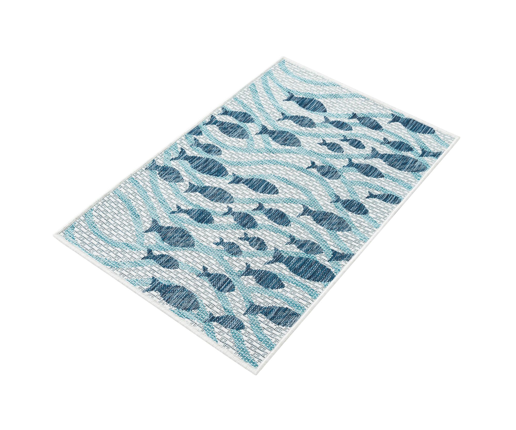 Blue 2' x 3' 1 Coastal Indoor / Outdoor Rug | Rugs.com