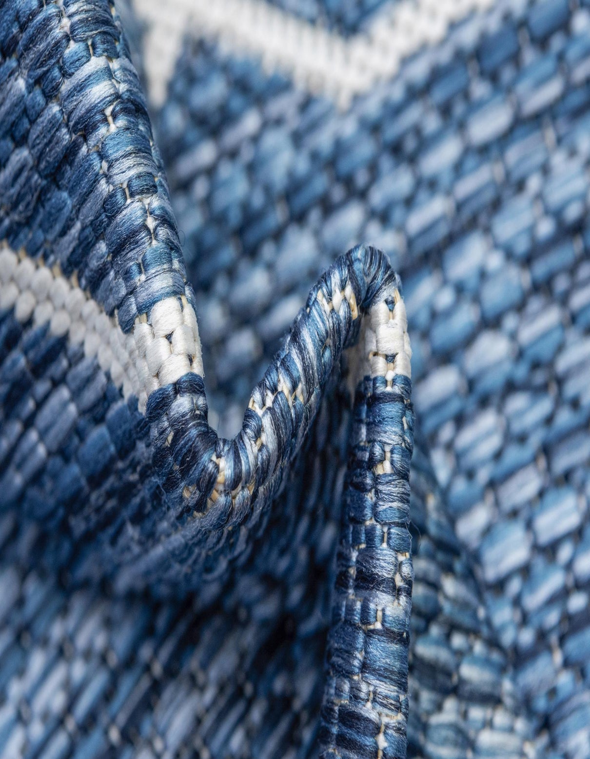 Blue Custom Blue Lattice Indoor / Outdoor Rug | Rugs.com