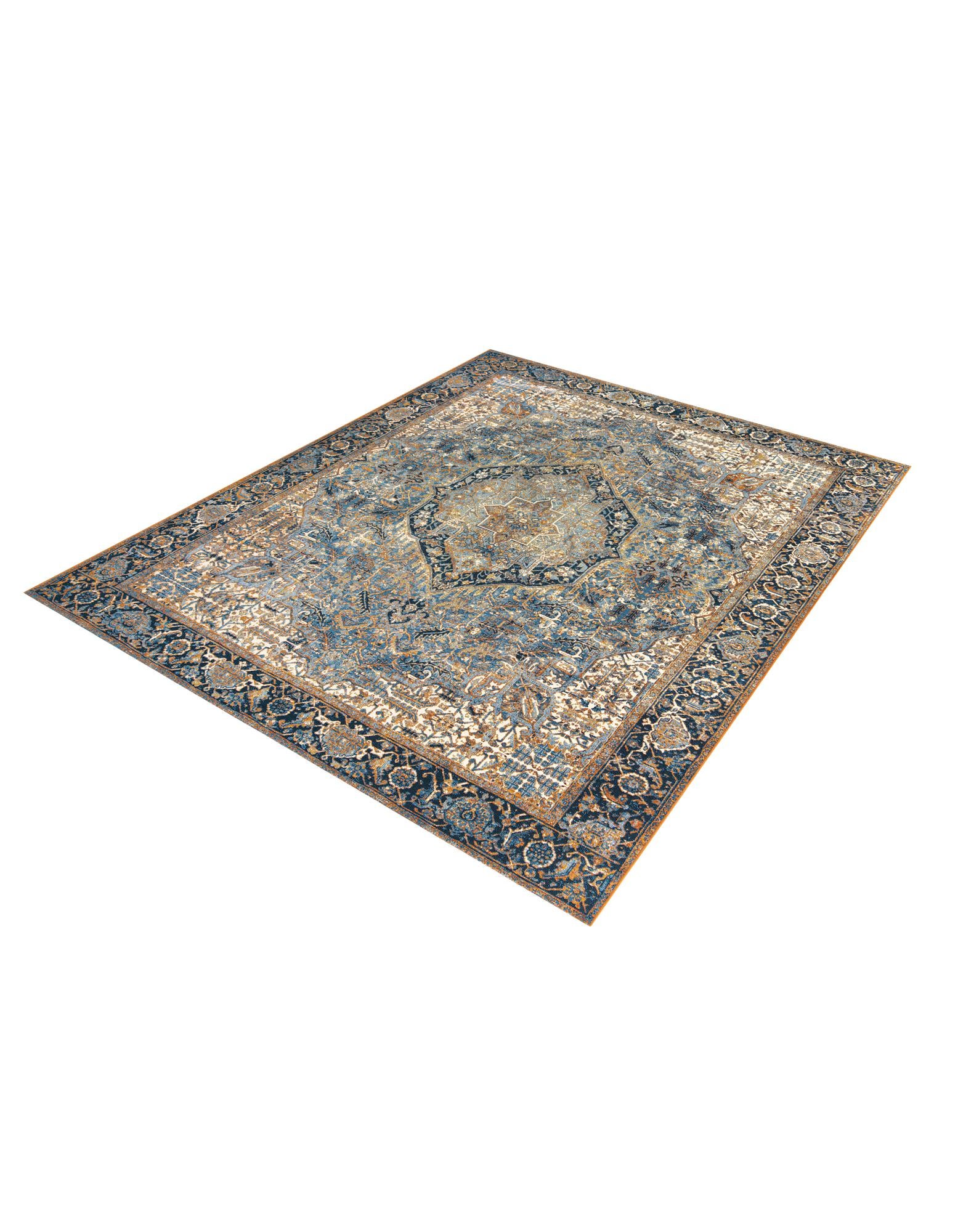 Blue 10' x 12' Traditional Indoor / Outdoor Rug | Rugs.com