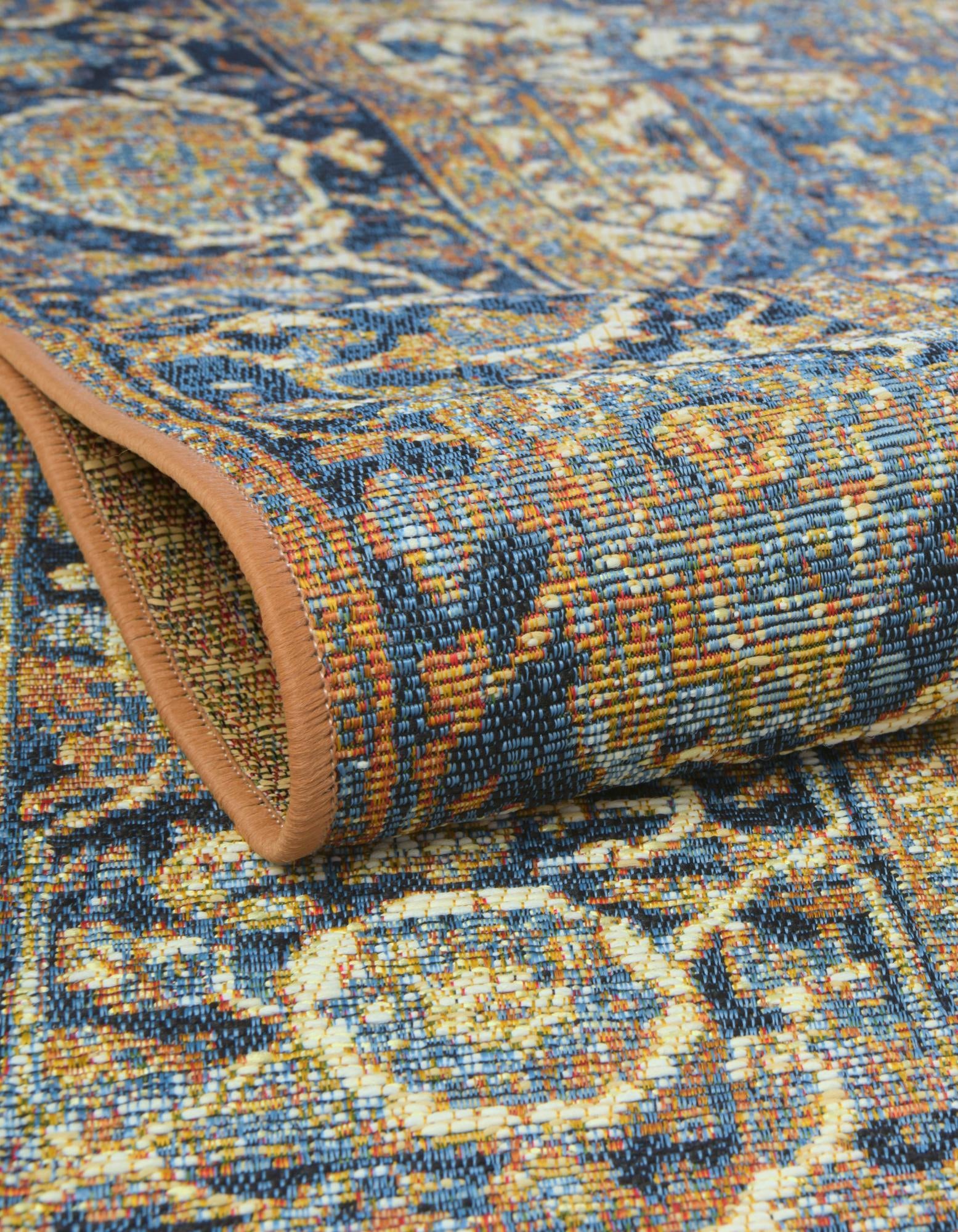 Blue 10' x 12' Traditional Indoor / Outdoor Rug | Rugs.com