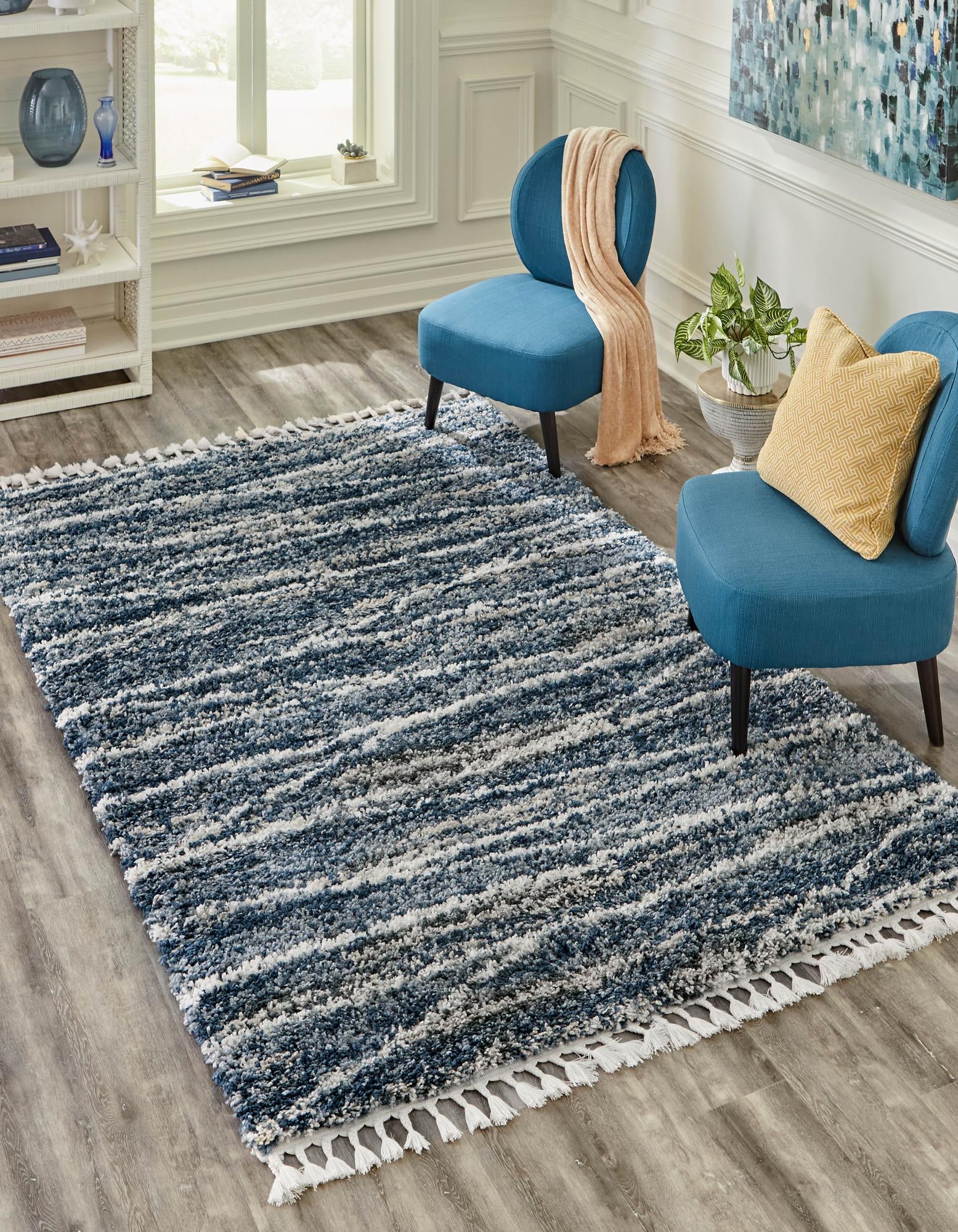 Blue 9' x 12' Serenity Shag Rug | Rugs.com