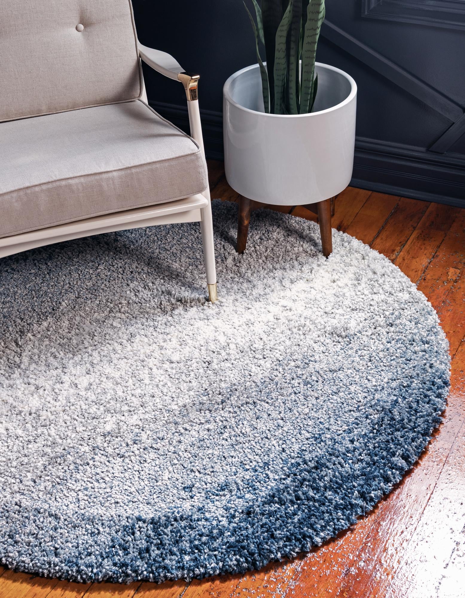 Smoke Gray 5' 3 x 5' 3 Soft Touch Shag Round Rug | Rugs.com