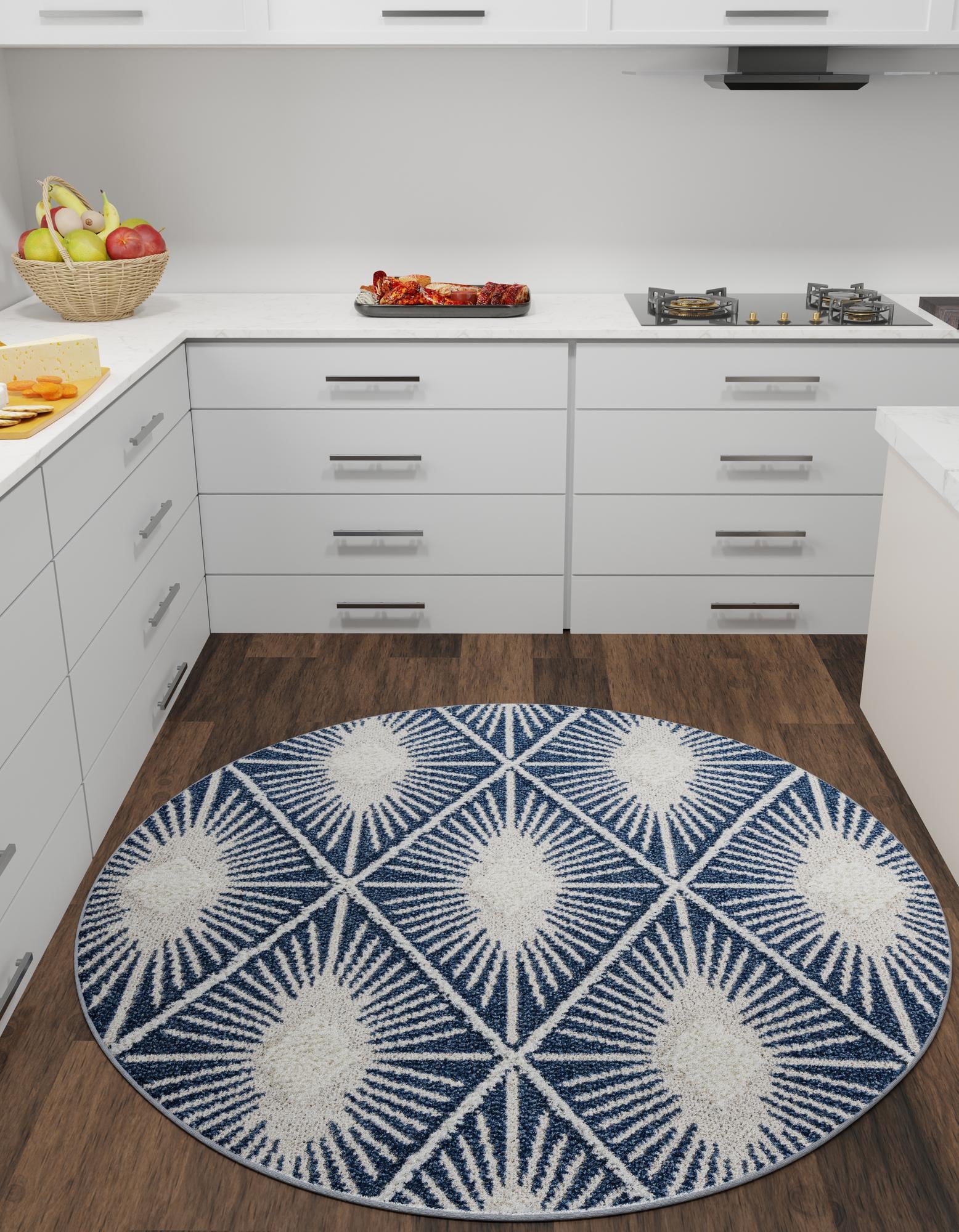 Blue 3' 3 x 3' 3 Boho Round Rug | Rugs.com