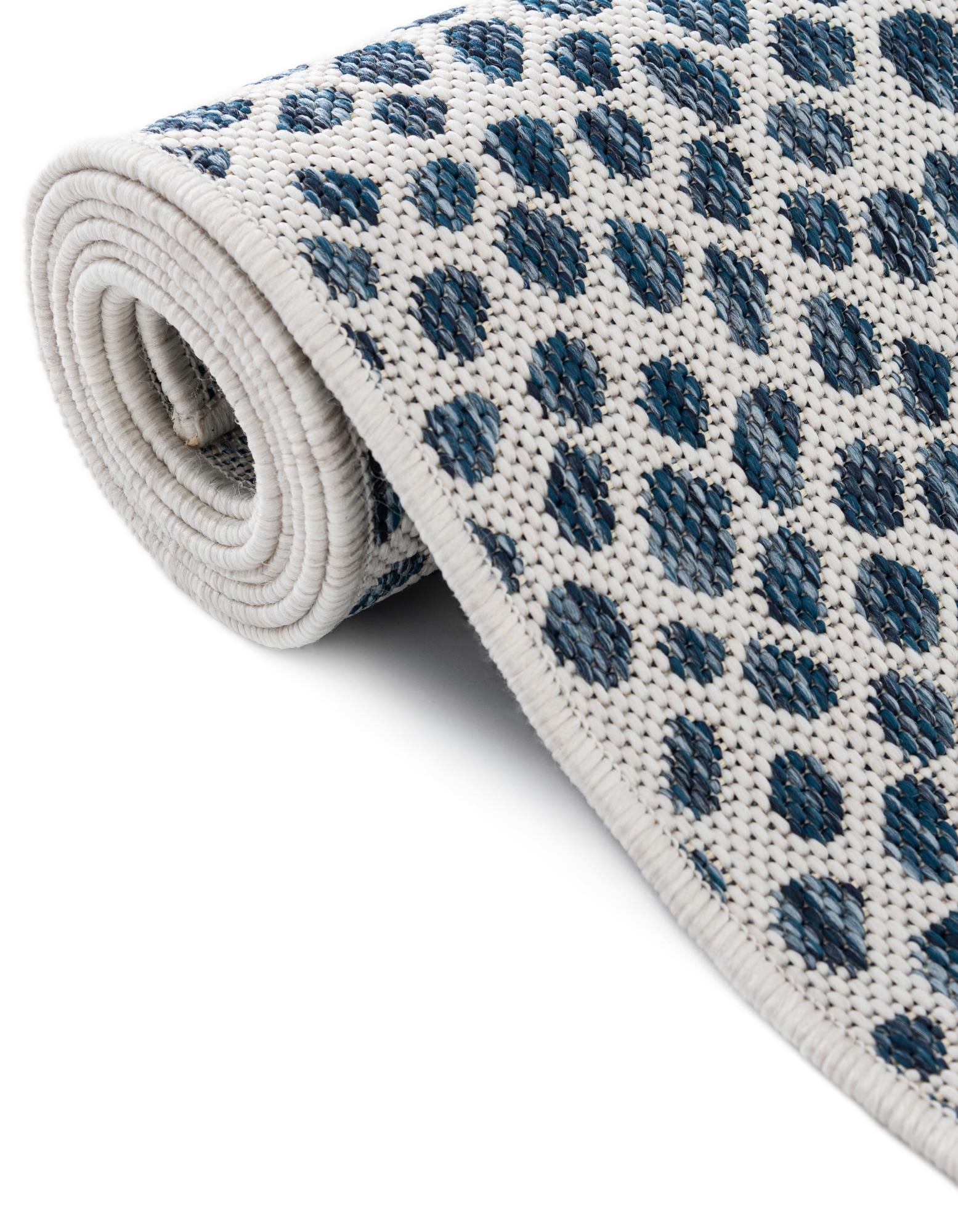 Blue 7' 10 x 7' 10 Jill Zarin Cape Town Indoor / Outdoor Round Rug ...