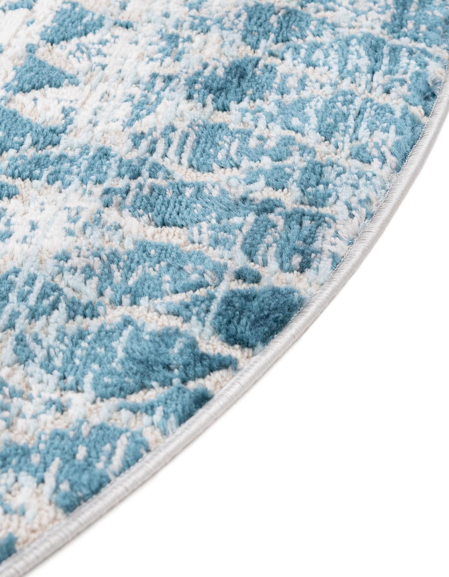 Blue 3' 3 x 3' 3 Leipzig Round Rug | Rugs.com