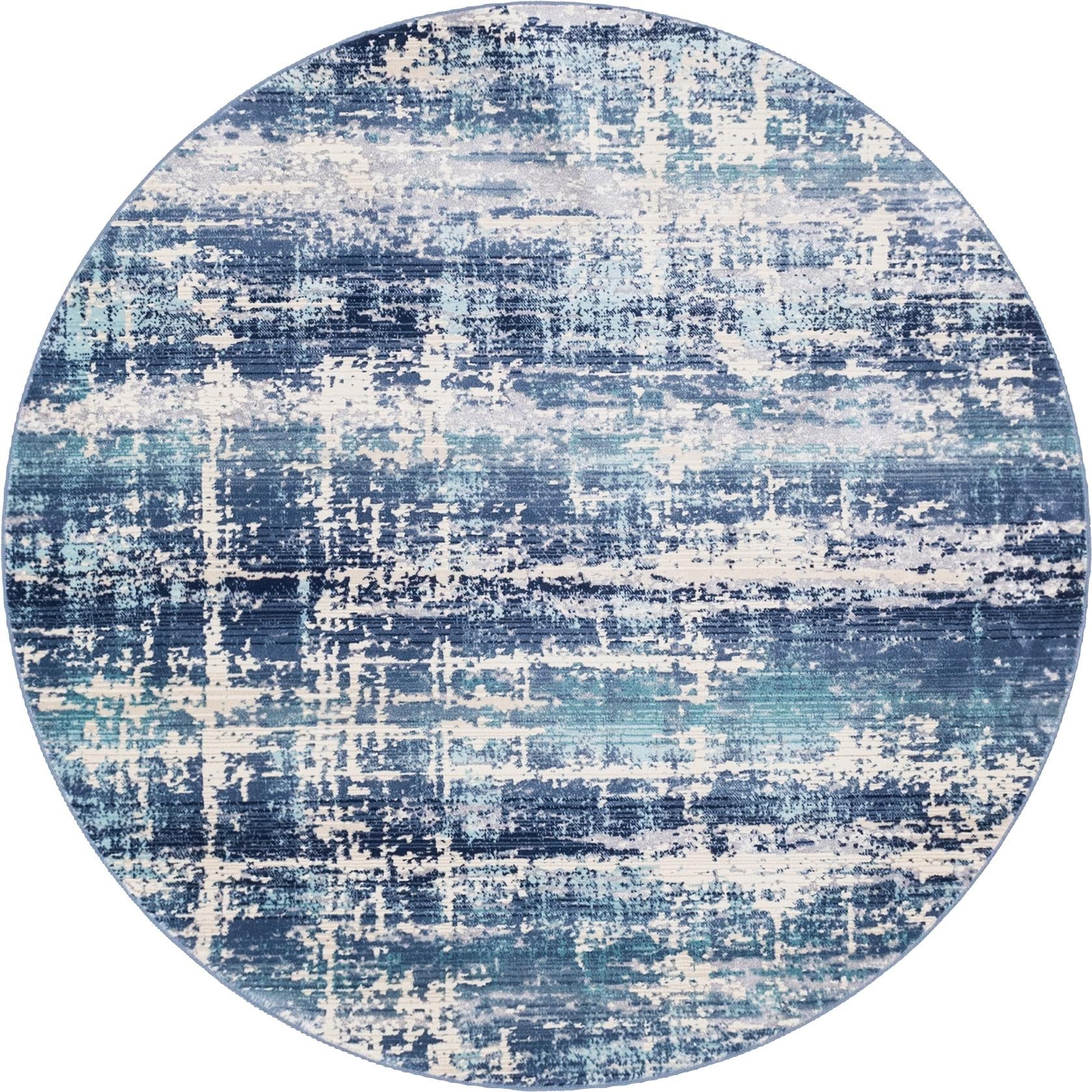 Blue 5' 2 x 5' 2 Malibu Round Rug | Rugs.com