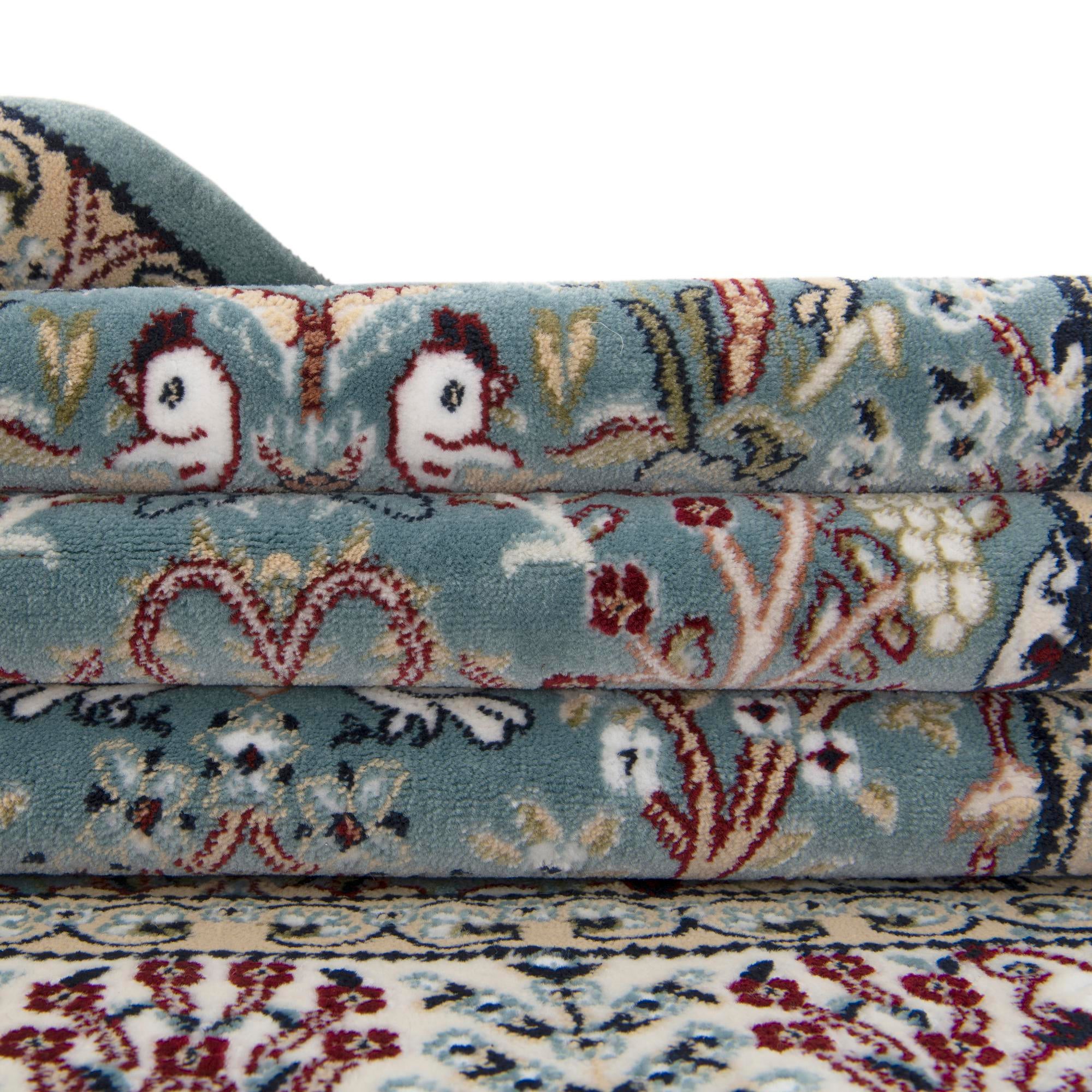 Blue 7' x 7' Nain Design Round Rug | Rugs.com