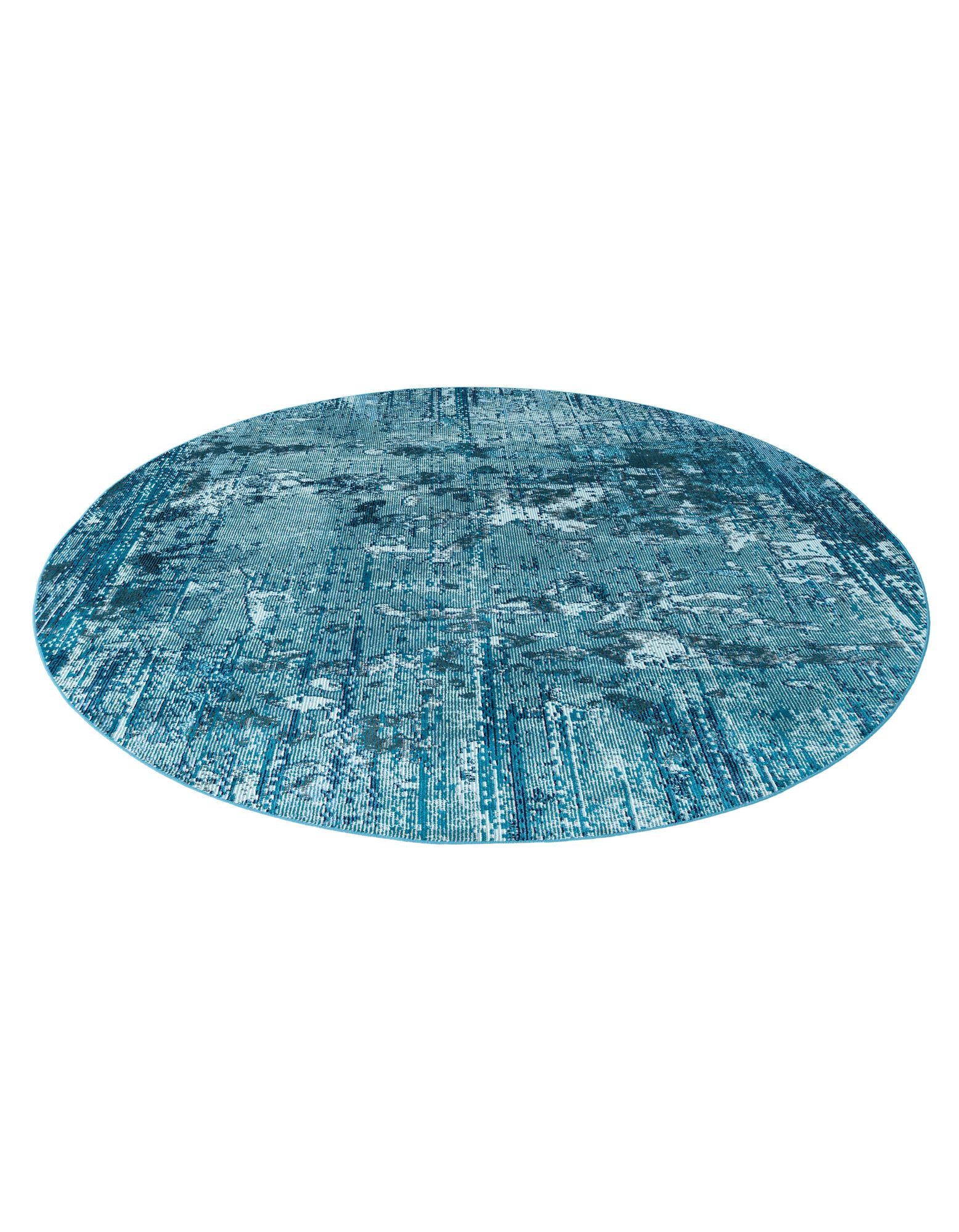 Blue 7' x 7' Starlight Round Rug | Rugs.com