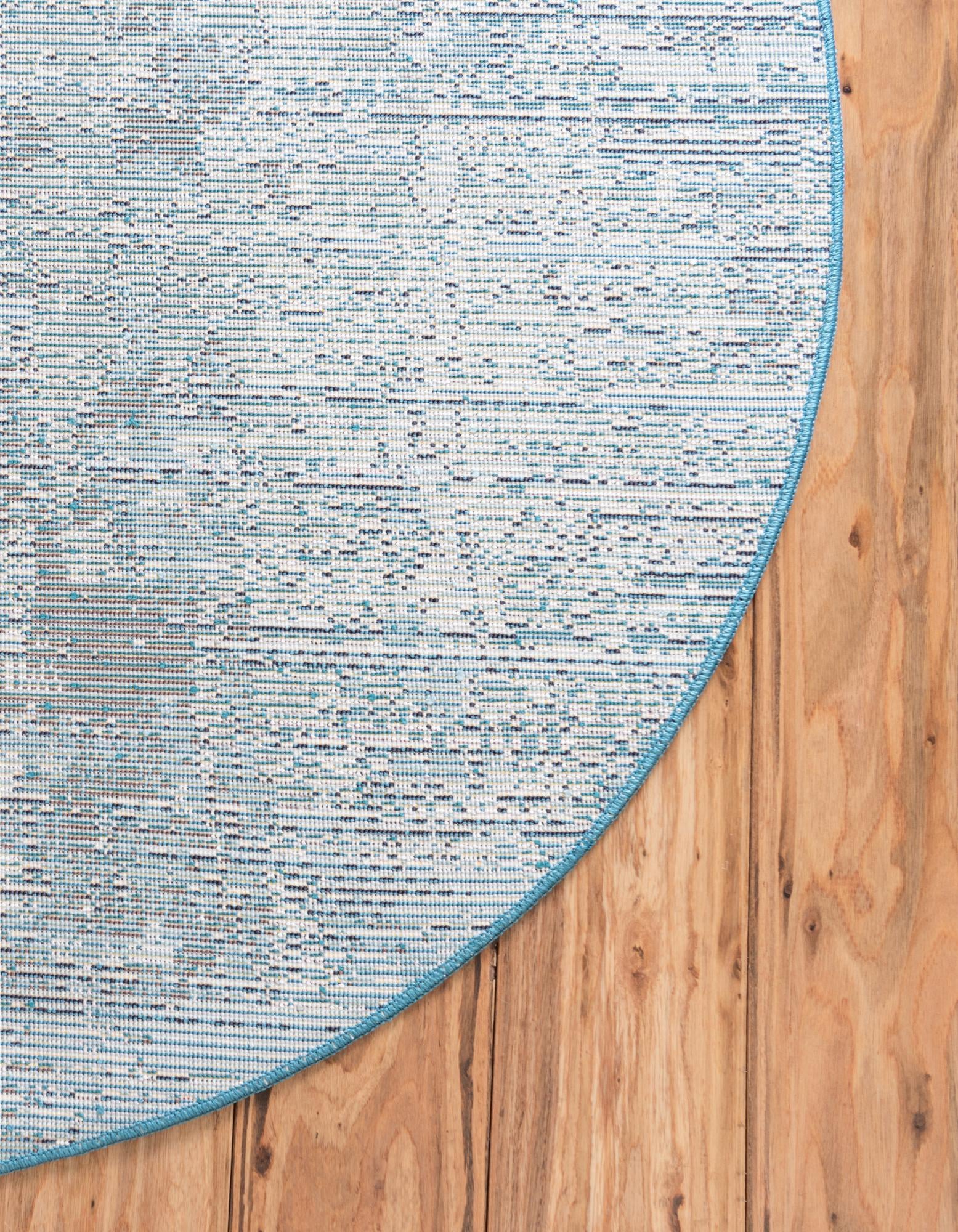 Blue 7' x 7' Starlight Round Rug | Rugs.com