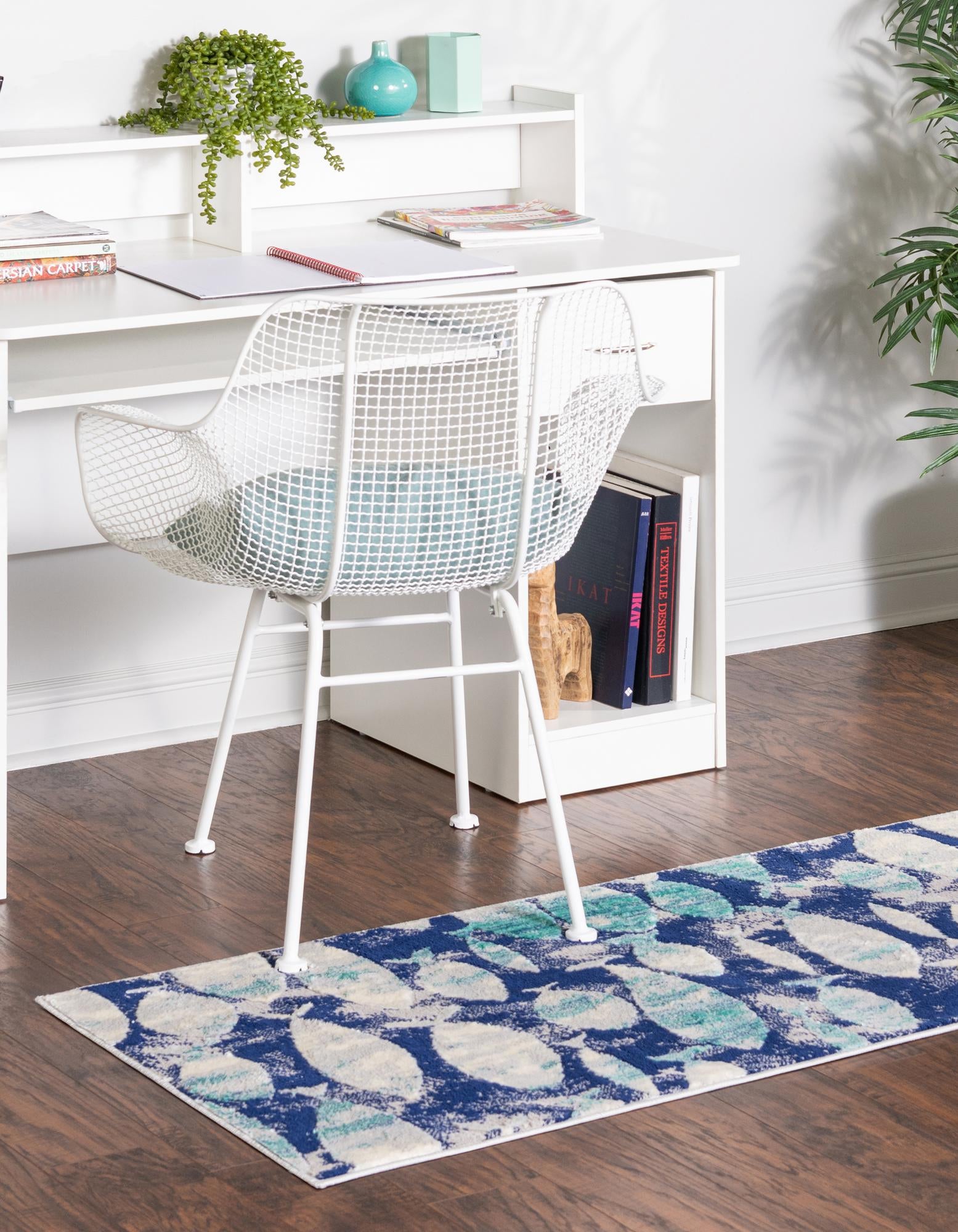 Blue 2' x 6' Ariel Runner Rug | Rugs.com