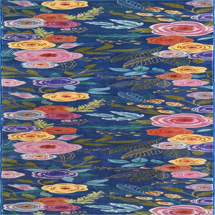 Blue 2' 7 x 12' Blossom Runner Rug | Rugs.com