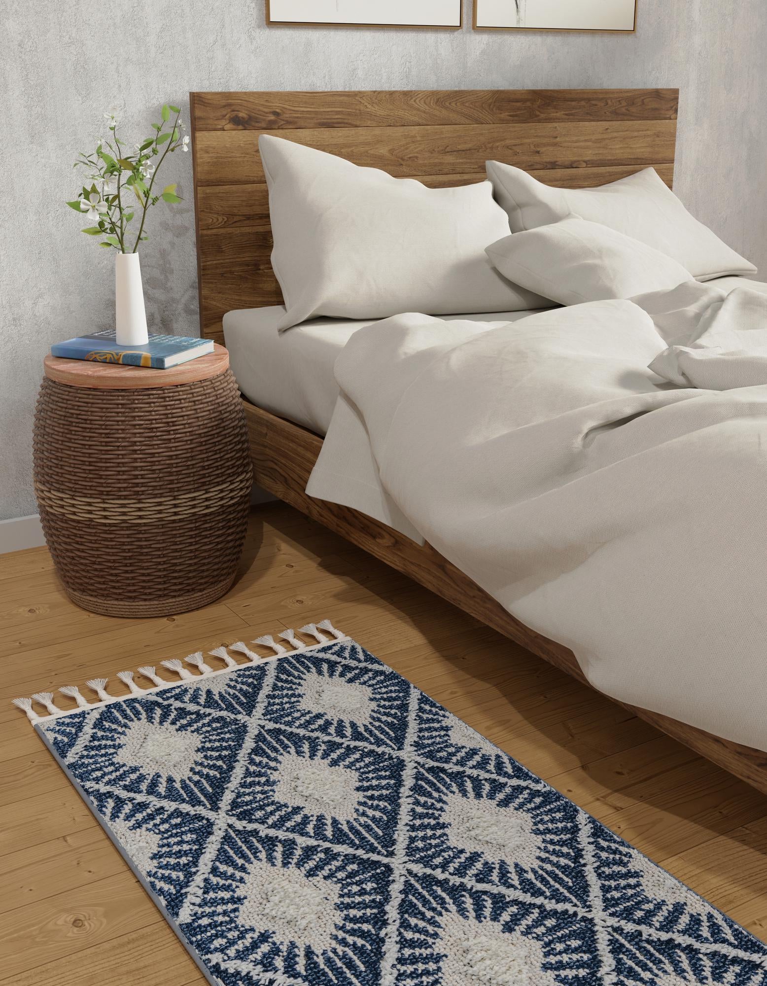 Blue 2' x 4' Boho Runner Rug | Rugs.com