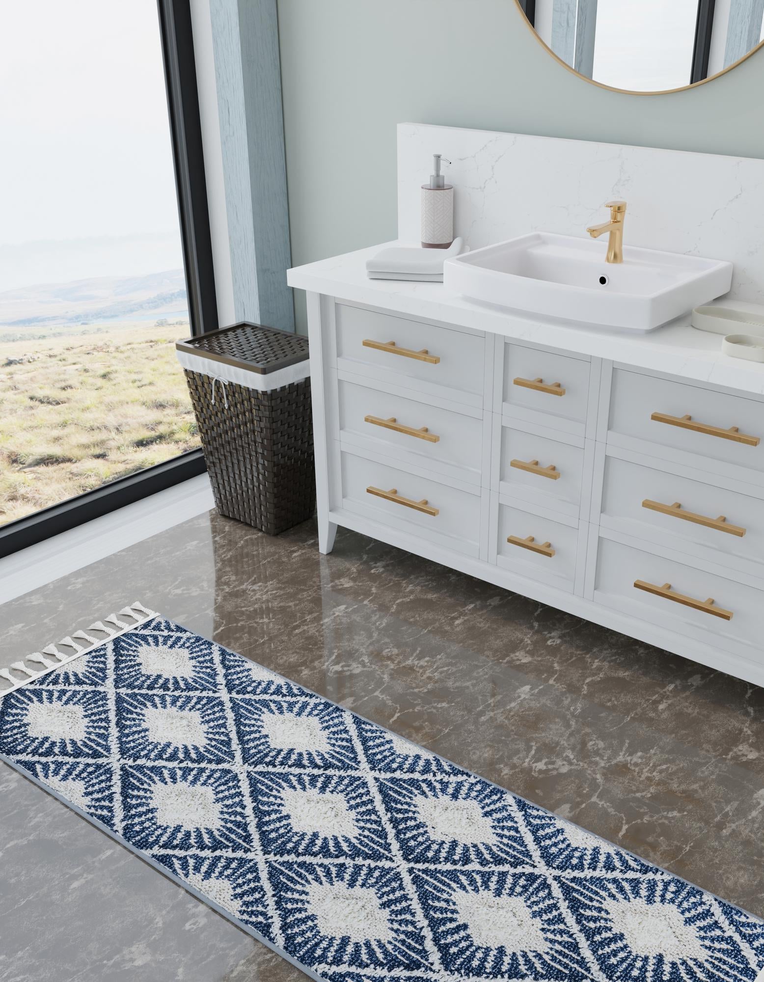 Blue 2' x 4' Boho Runner Rug | Rugs.com