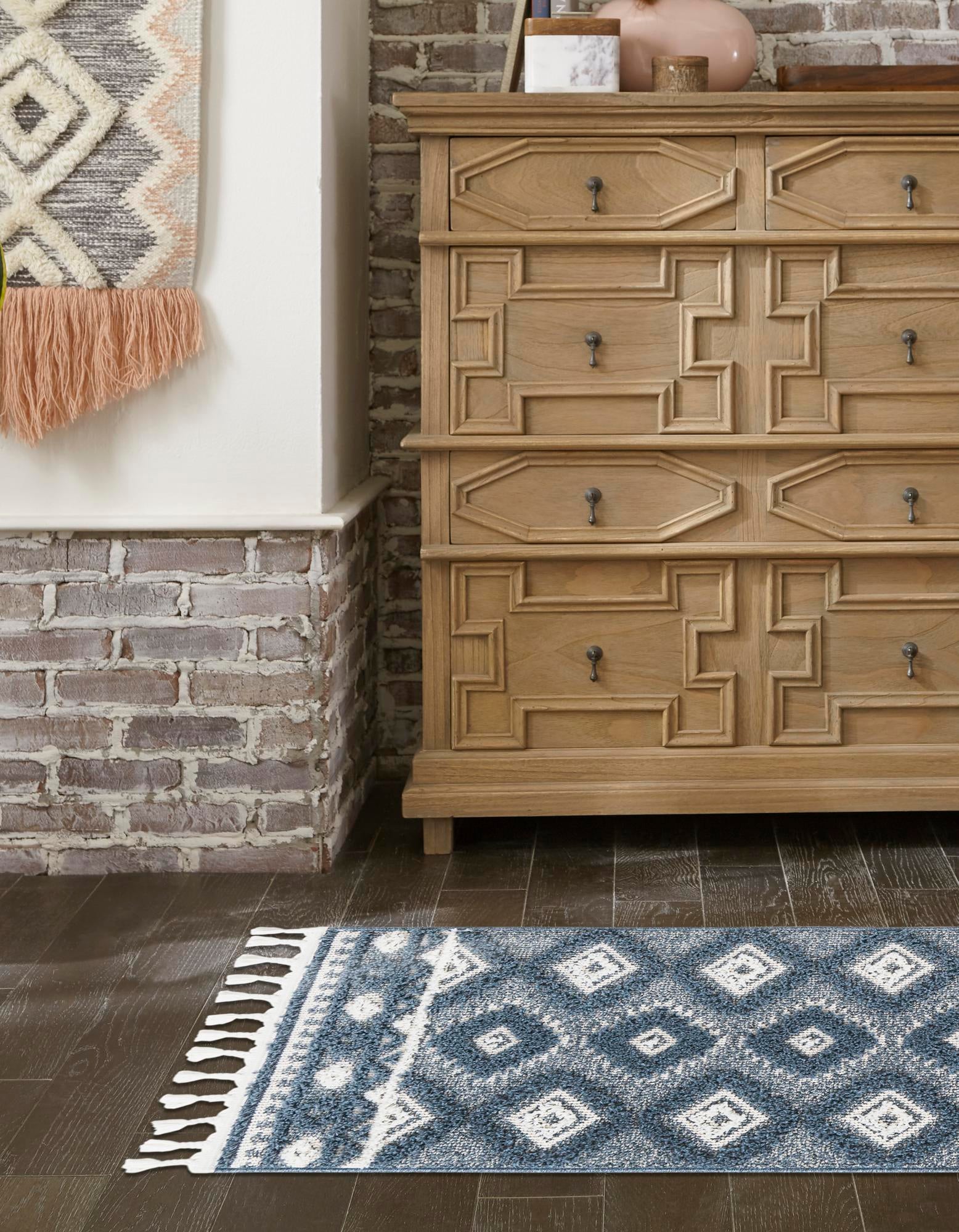 Blue 2' x 6' Boho Runner Rug | Rugs.com