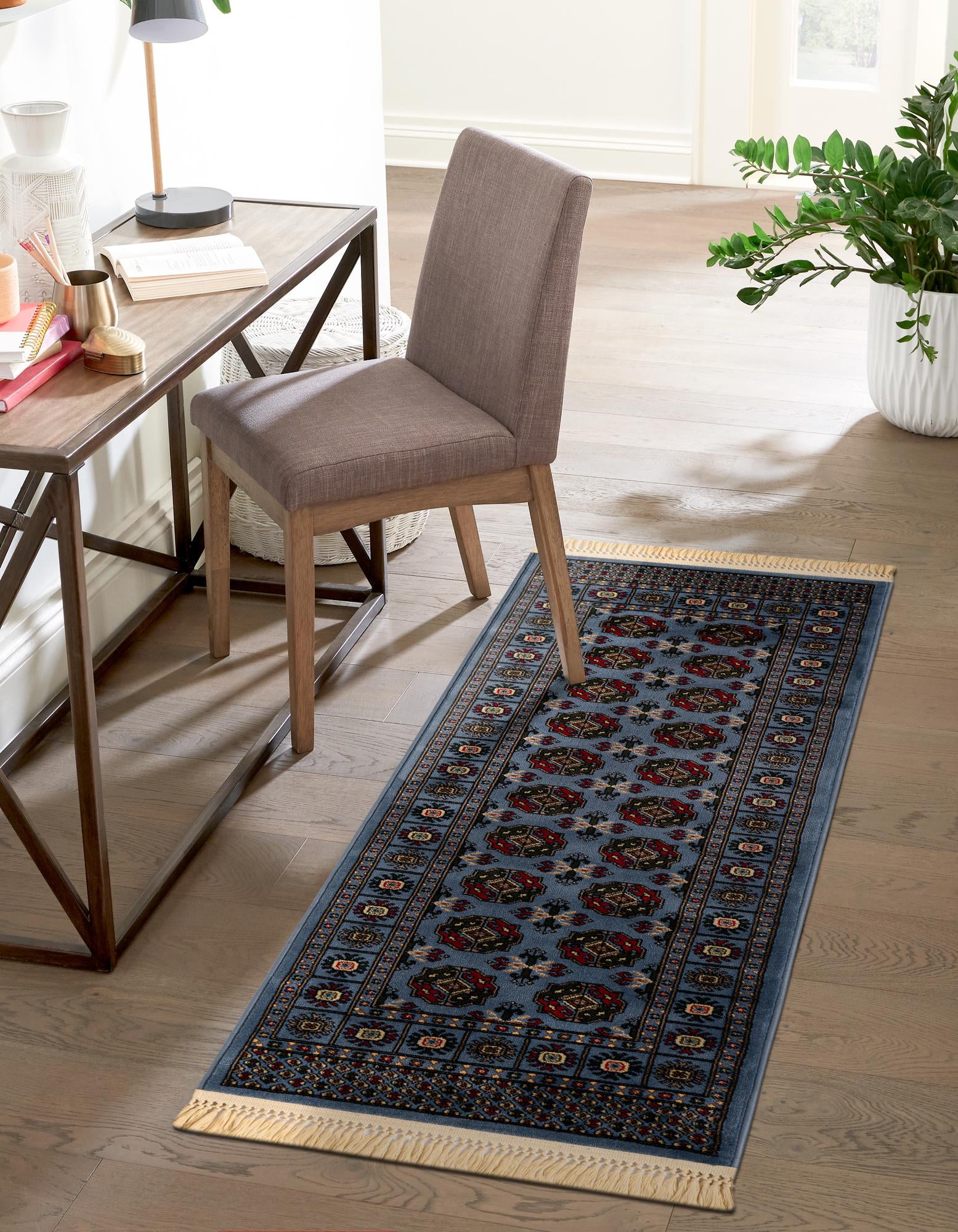 Blue 2' 7 x 10' Bokhara Runner Rug | Rugs.com