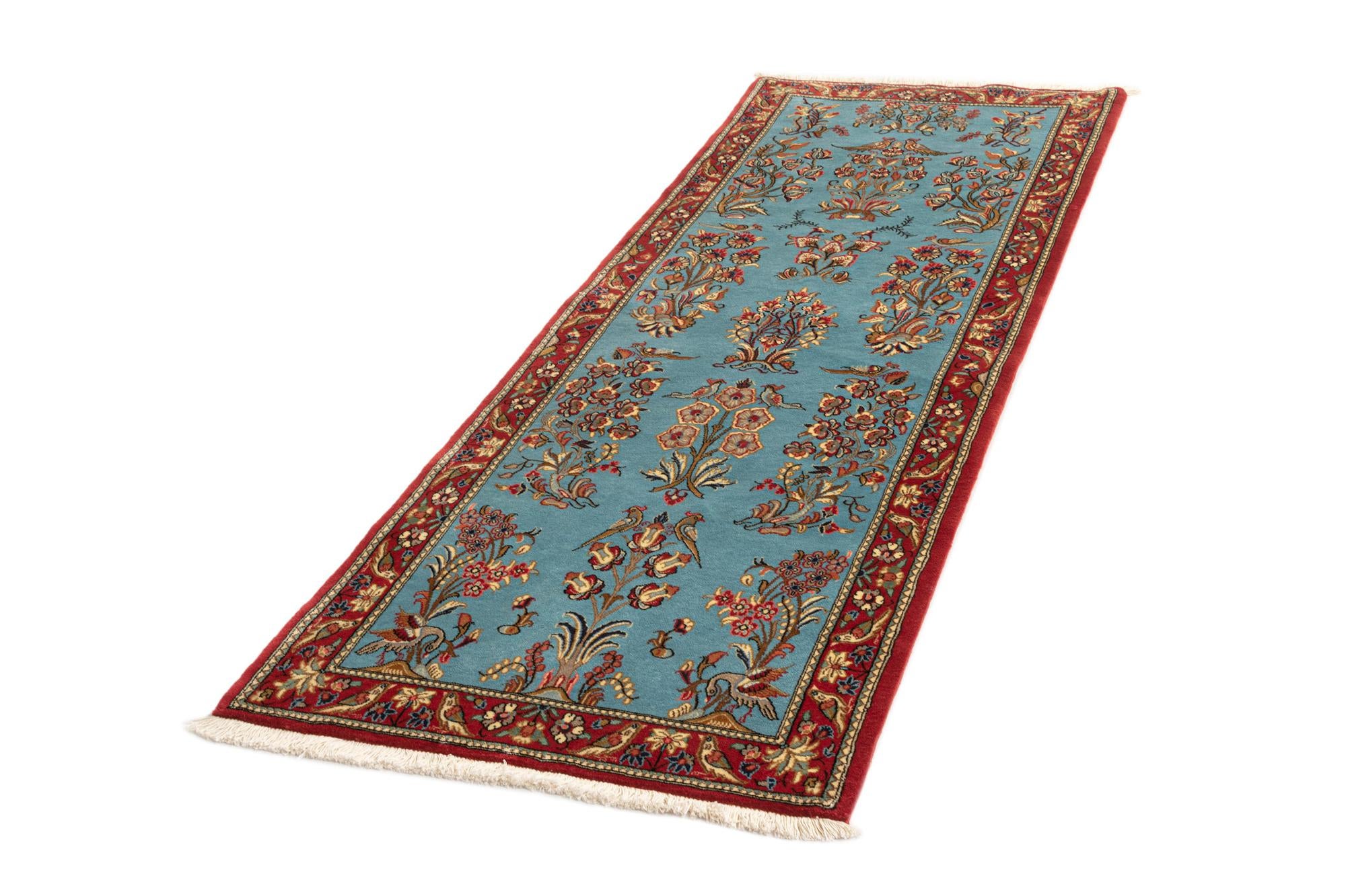 Blue 2' 7 x 7' 3 Ghom Runner Rug | Rugs.com