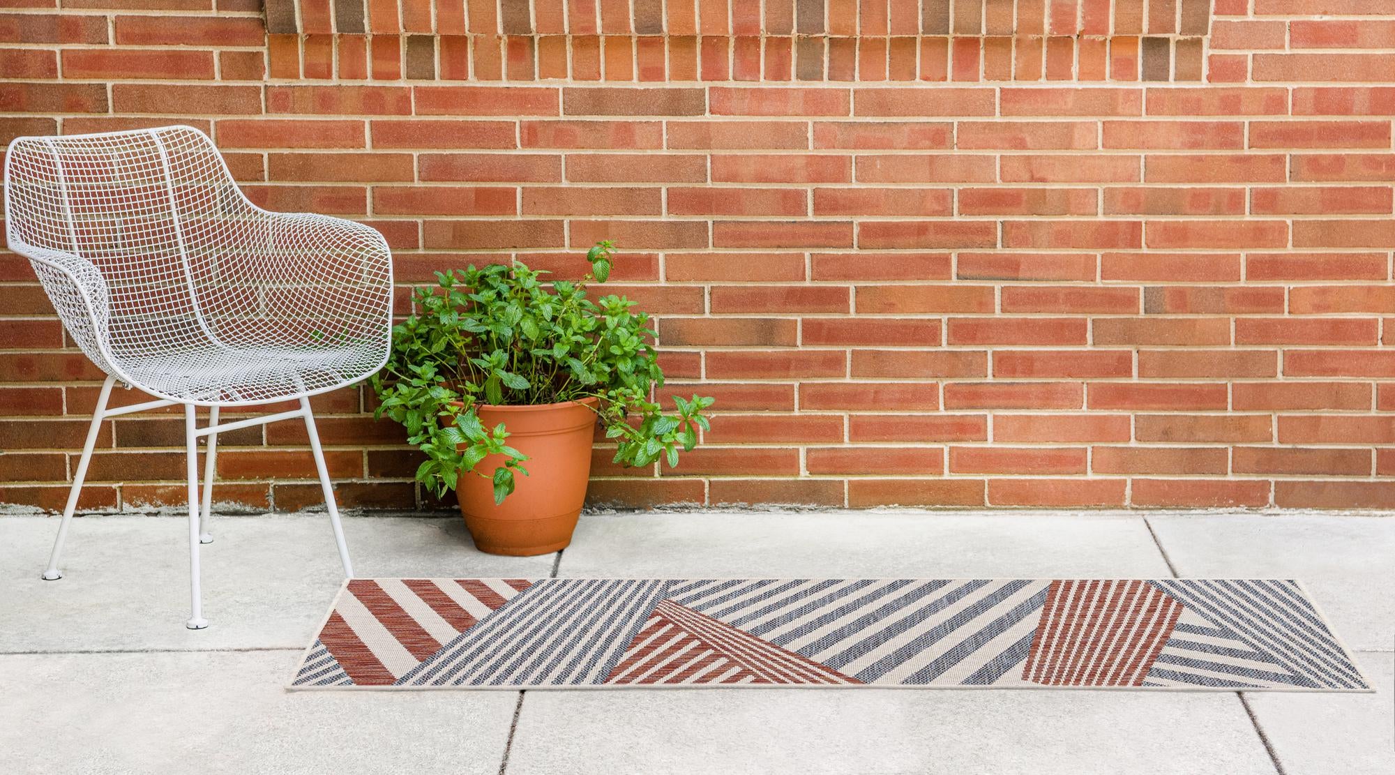 Blue 2' x 6' Jill Zarin Indoor / Outdoor Runner Rug | Rugs.com