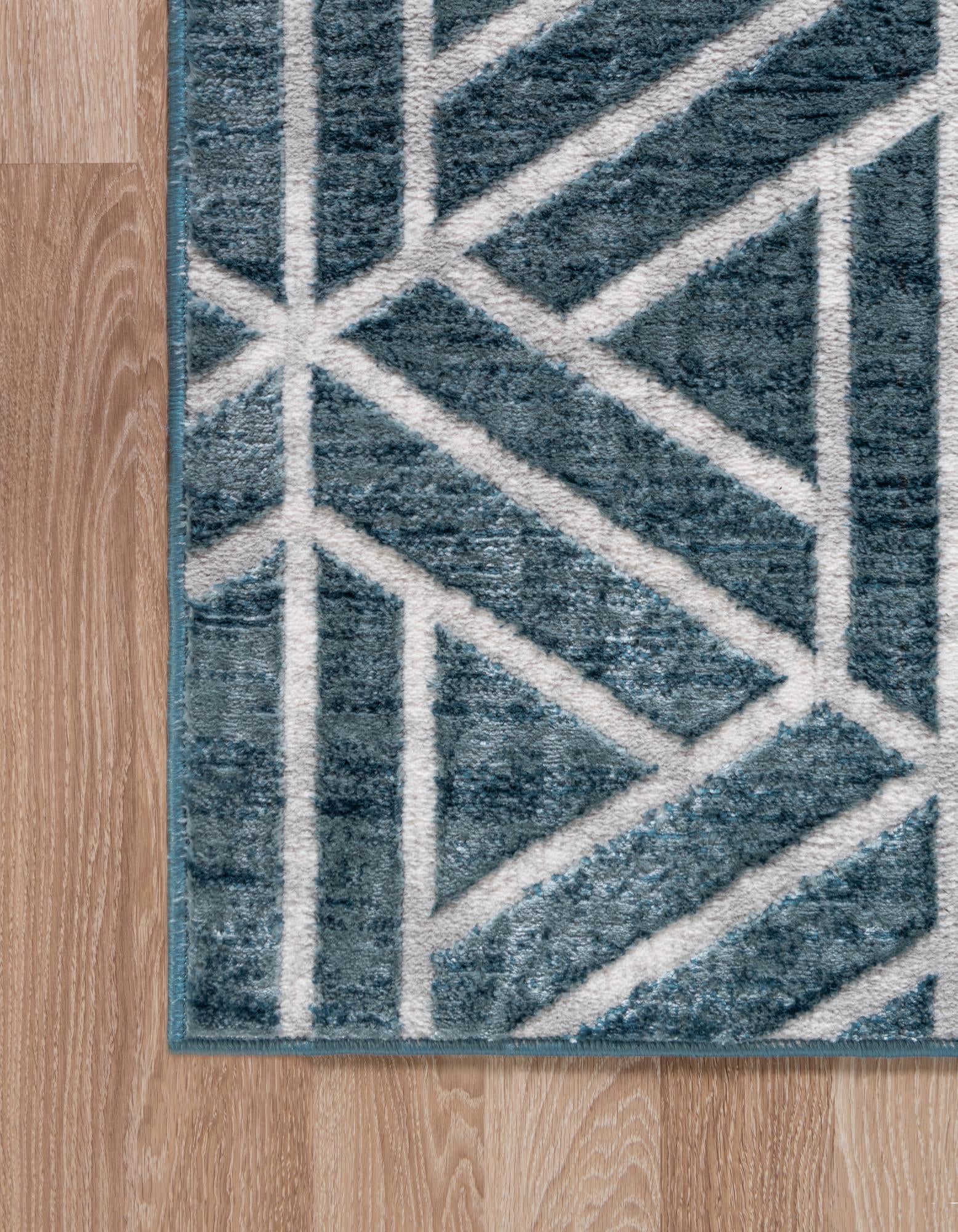 Blue 3' x 10' Lattice Trellis Runner Rug | Rugs.com