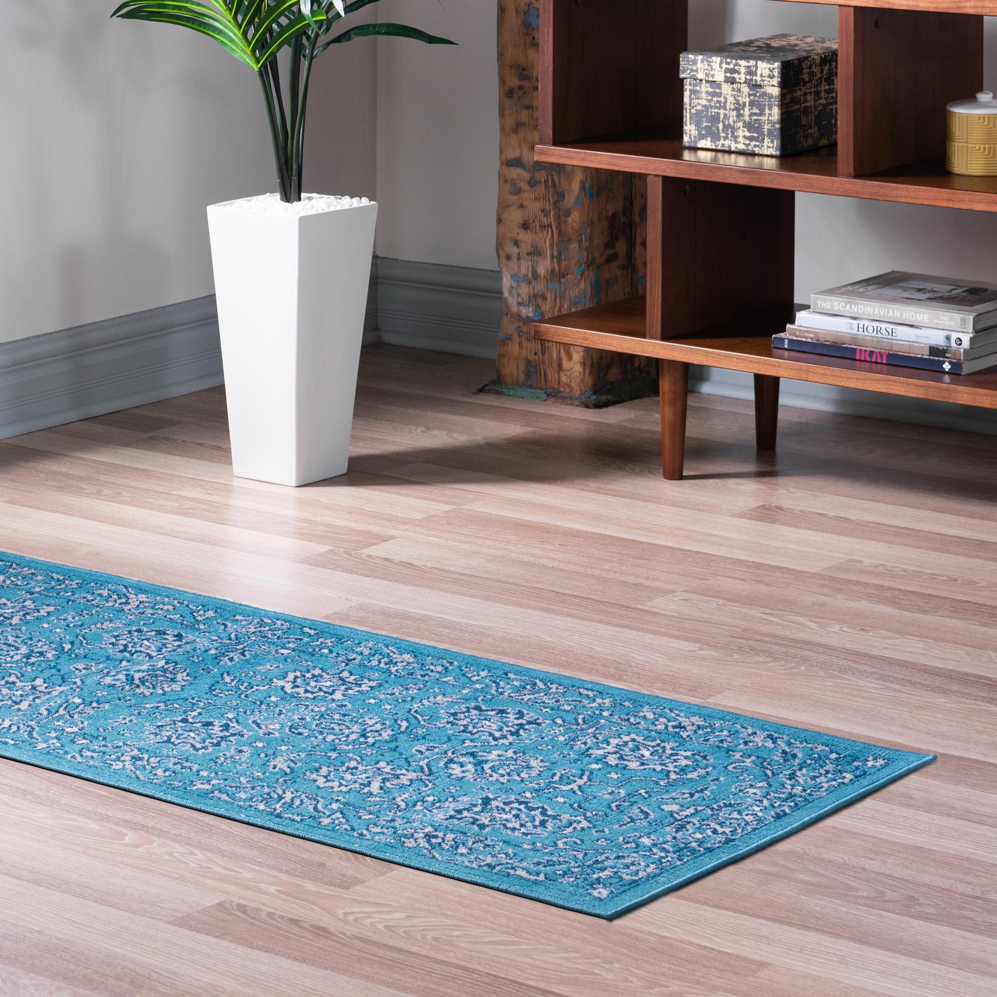 Blue 2' 7 x 10' Lucerne Runner Rug | Rugs.com
