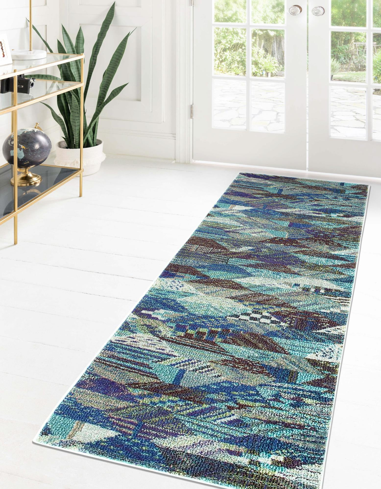 Blue 2' 7 x 10' Mesa Runner Rug | Rugs.com