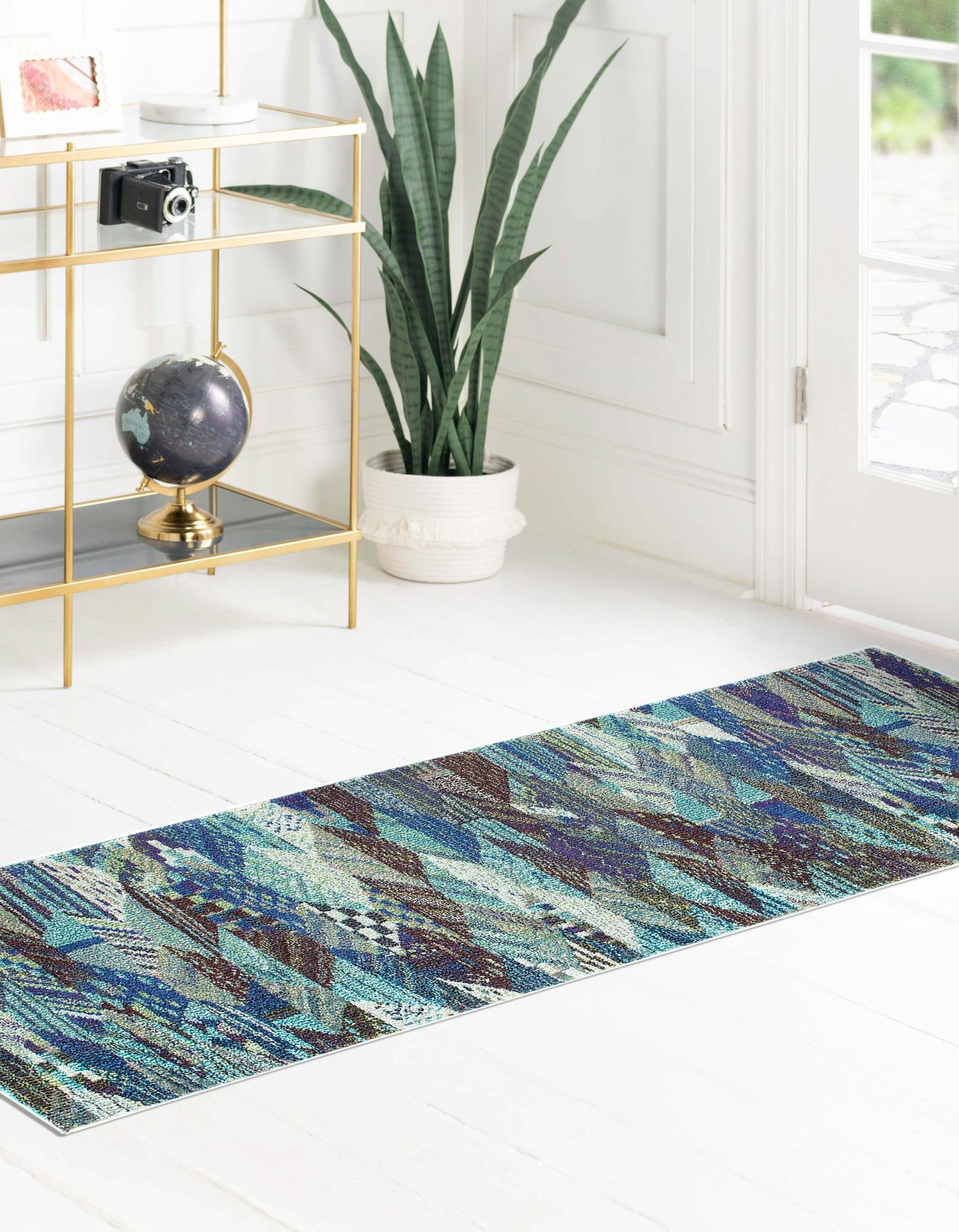 Blue 2' 7 x 10' Mesa Runner Rug | Rugs.com