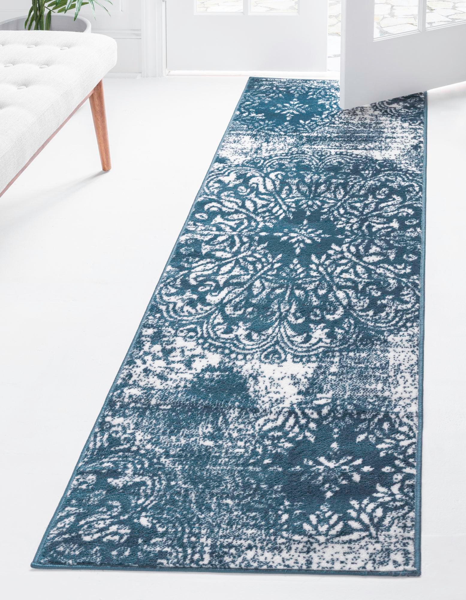 Blue 3' 3 x 19' 8 Monte Carlo Runner Rug | Rugs.com