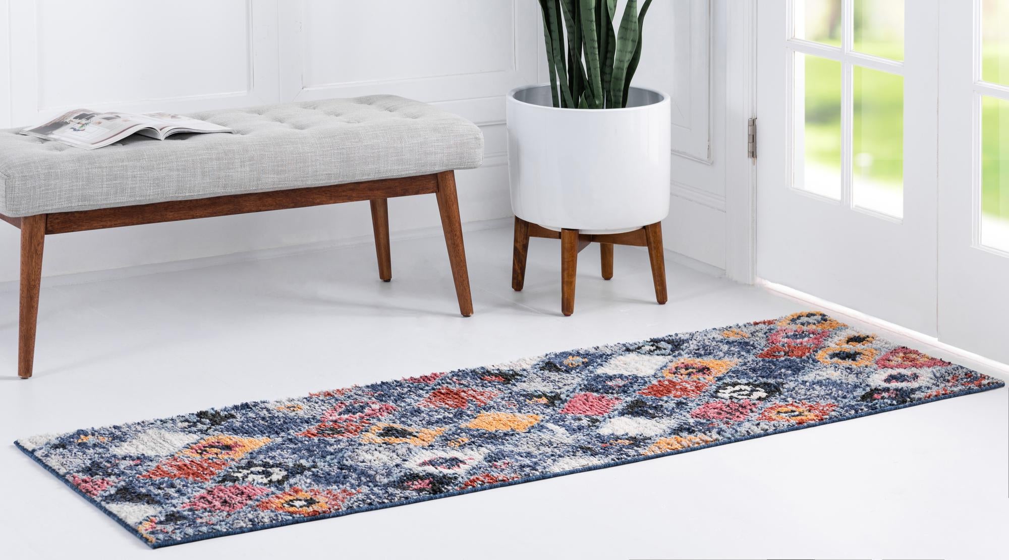 Blue 2' 2 x 6' Morocco Runner Rug | Rugs.com