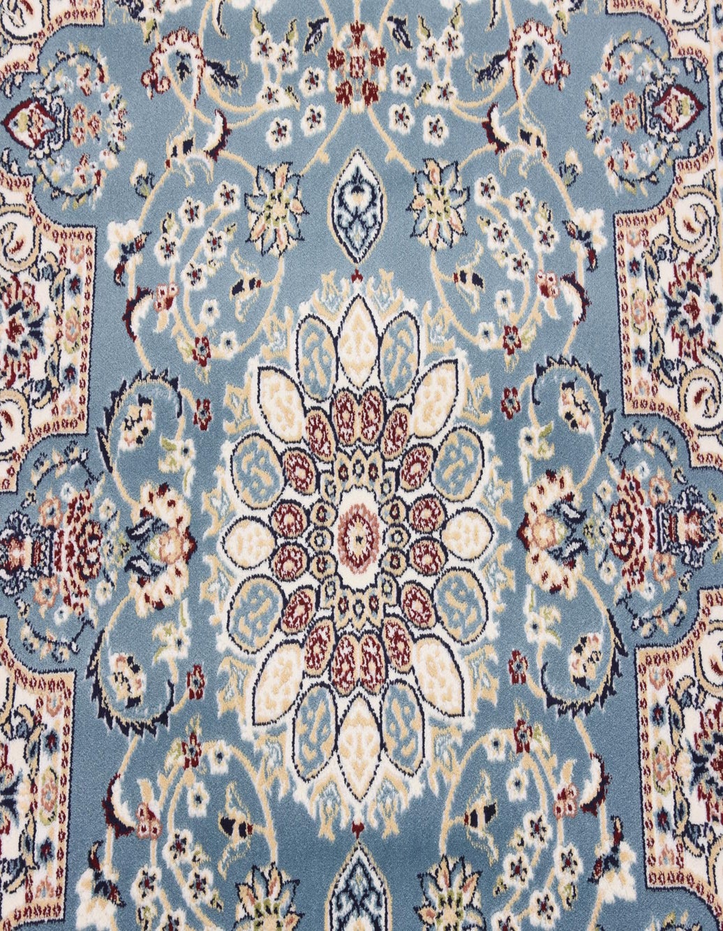 Blue 3' x 13' Nain Design Runner Rug | Rugs.com