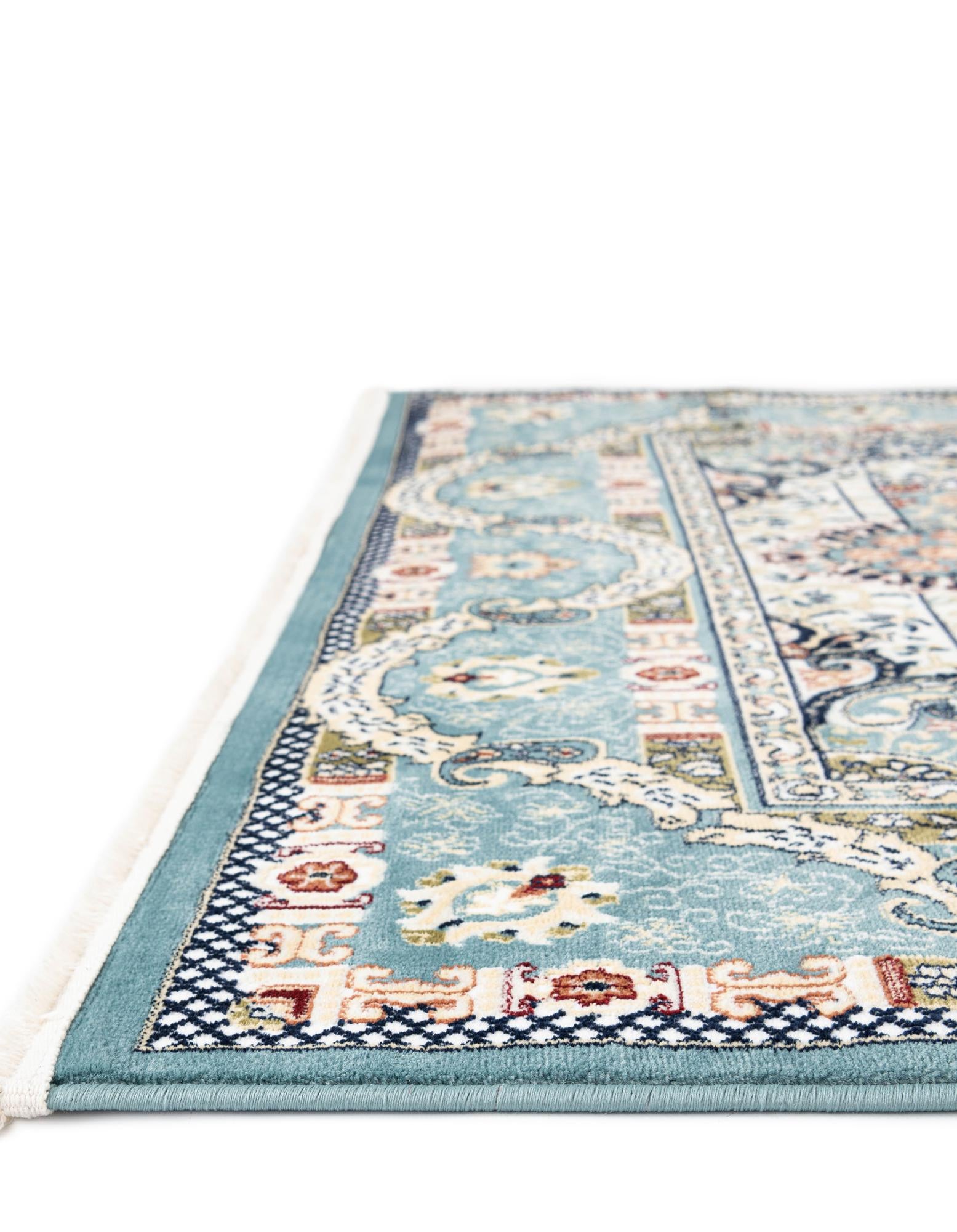 Blue 3' x 13' Nain Design Runner Rug | Rugs.com