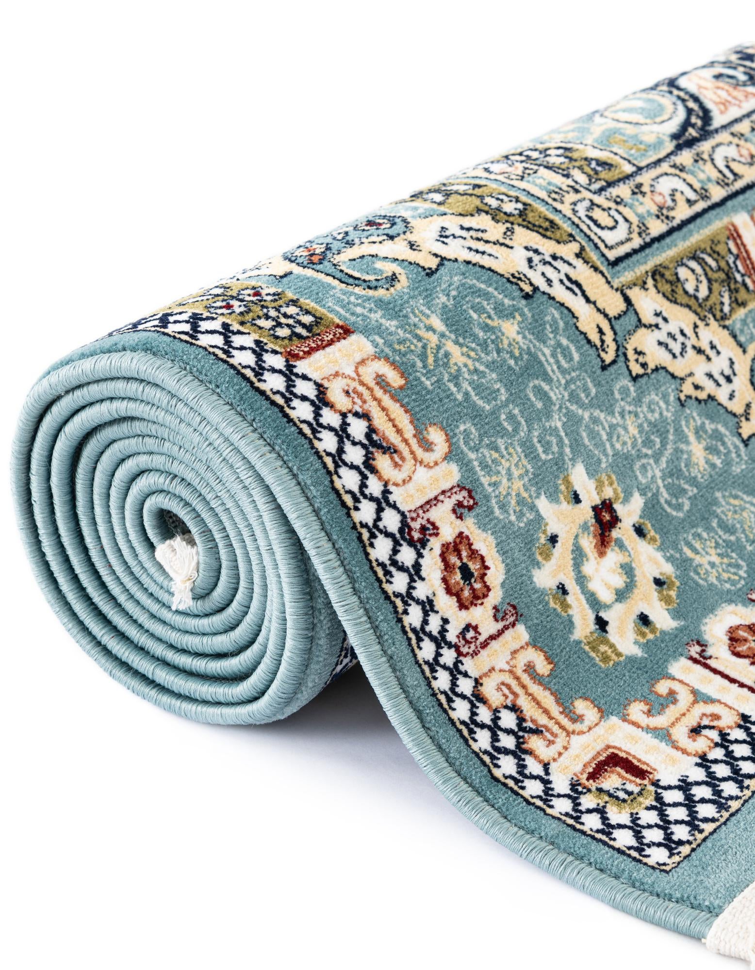 Blue 3' x 13' Nain Design Runner Rug | Rugs.com