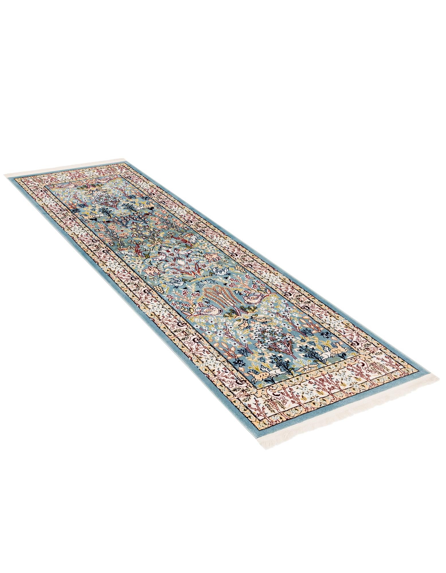 Blue 2' 7 x 6' Nain Design Runner Rug | Rugs.com