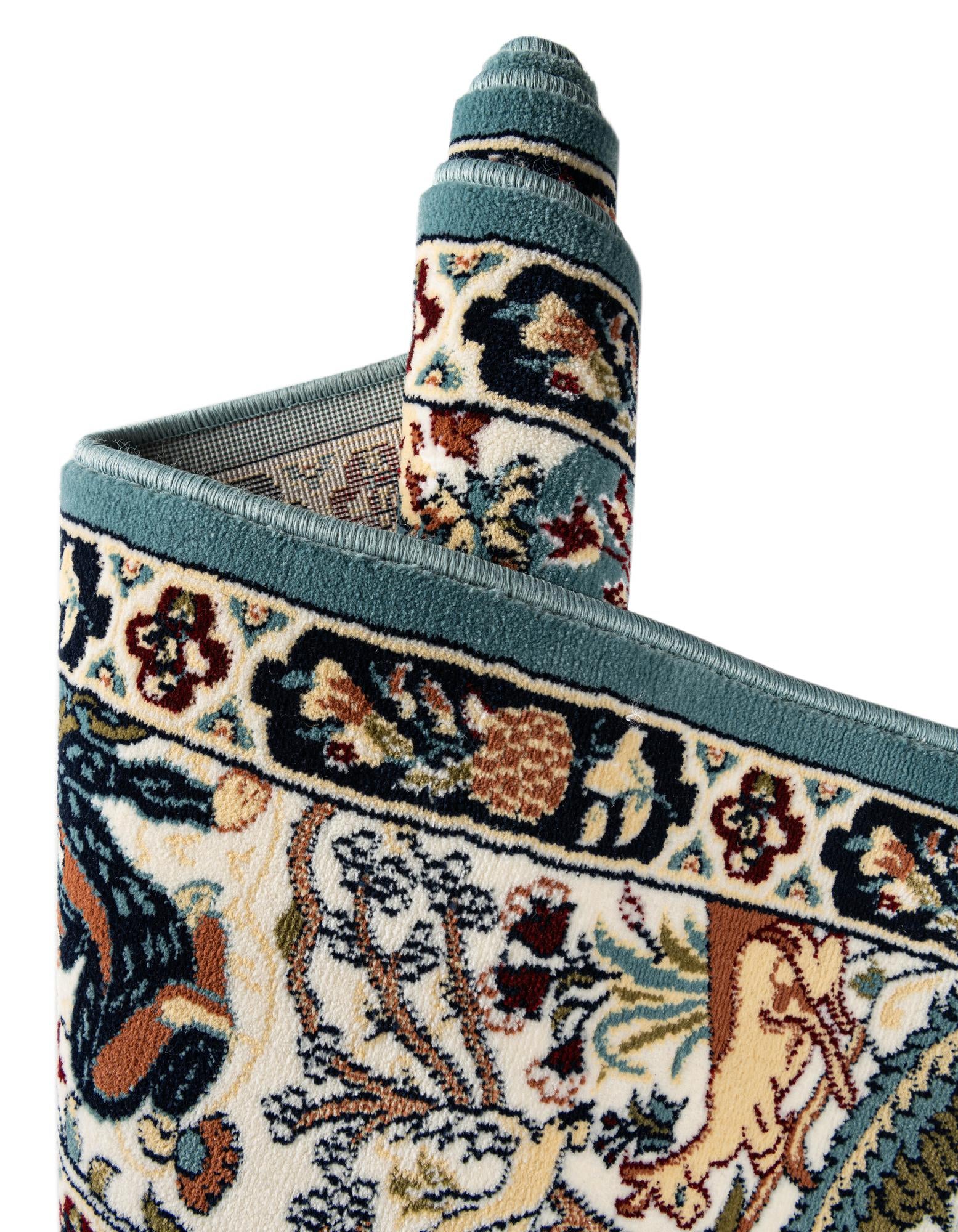 Blue 3' x 13' Nain Design Runner Rug | Rugs.com