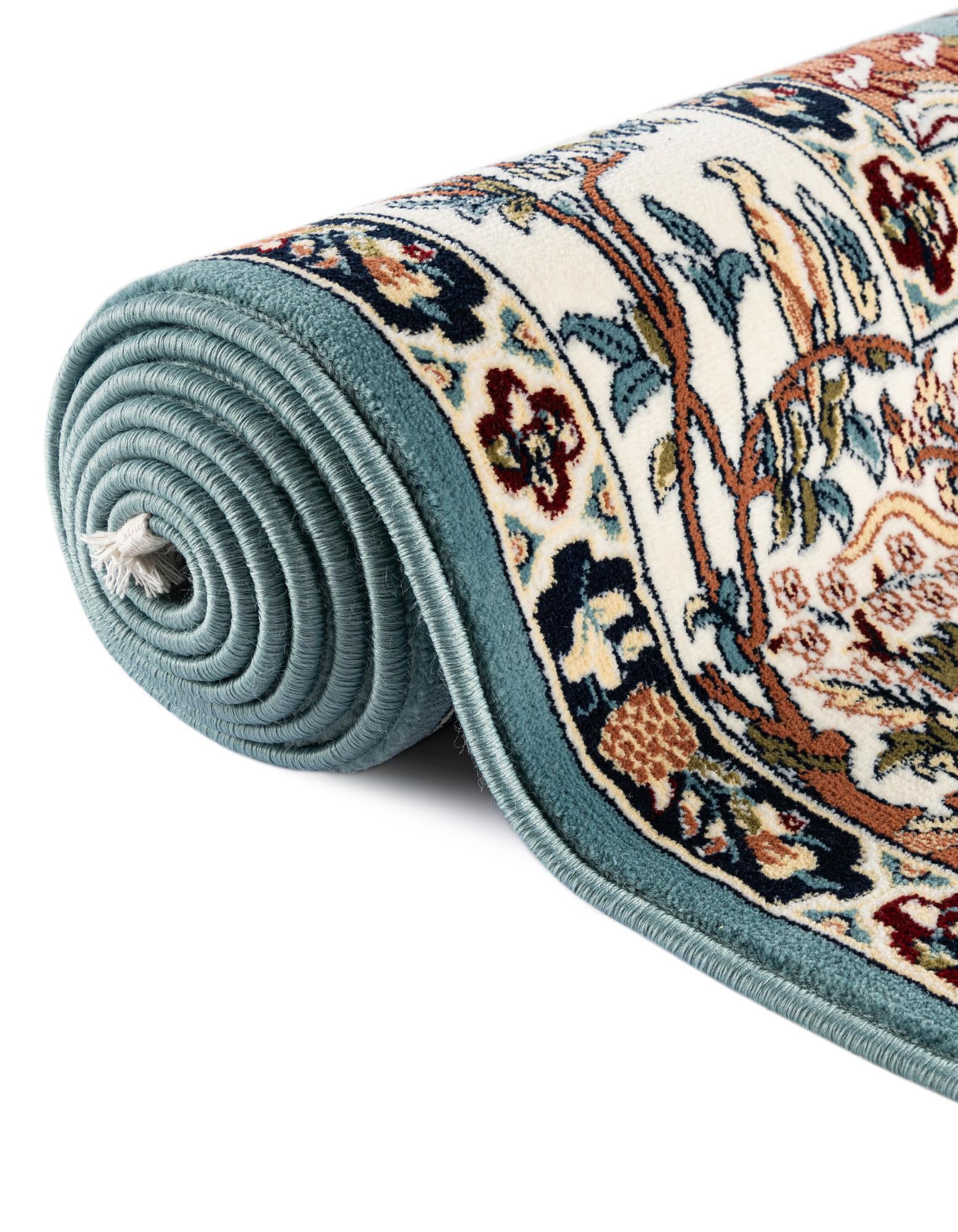 Blue 3' x 13' Nain Design Runner Rug | Rugs.com