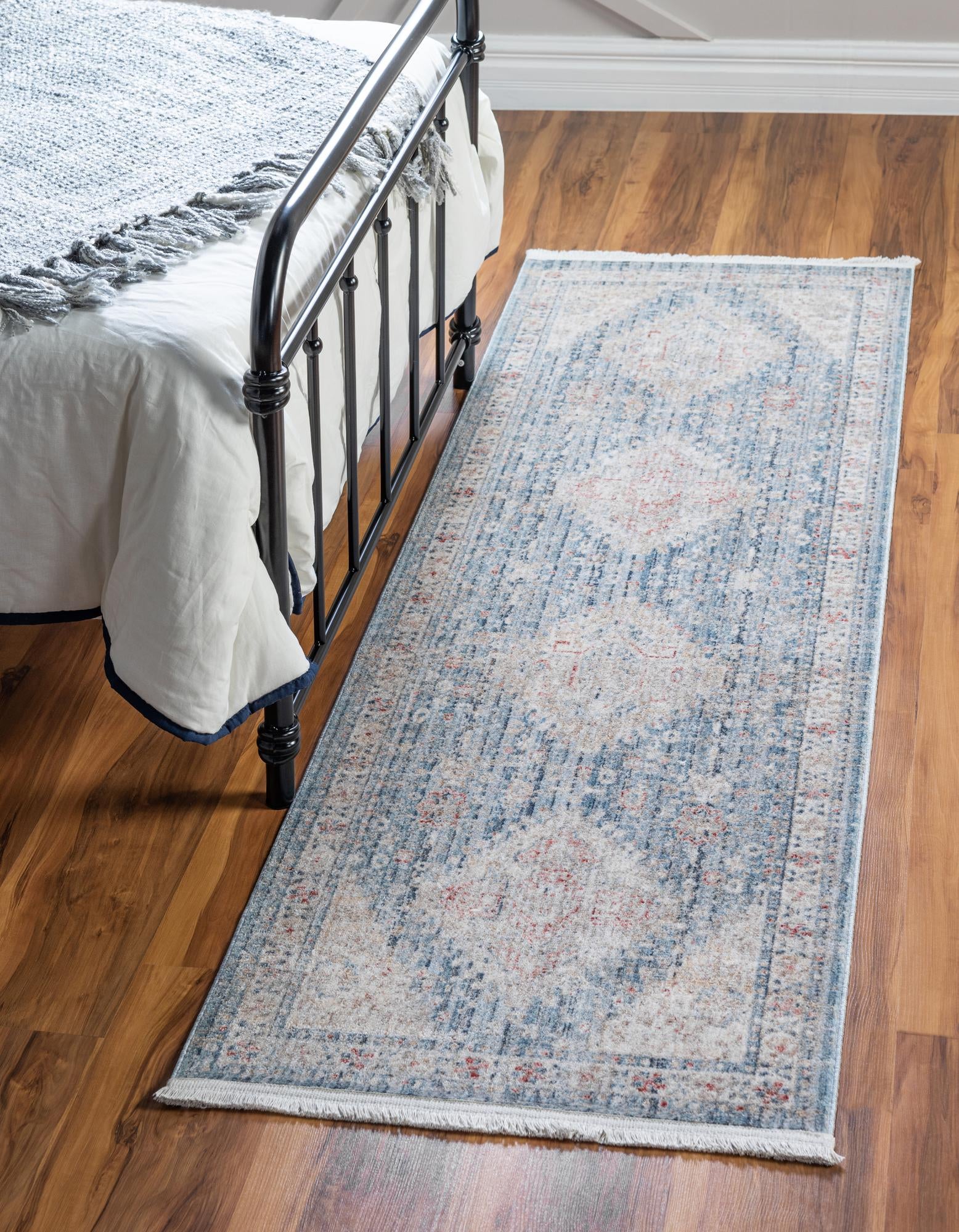 Blue 2' 2 x 6' Noble Runner Rug | Rugs.com