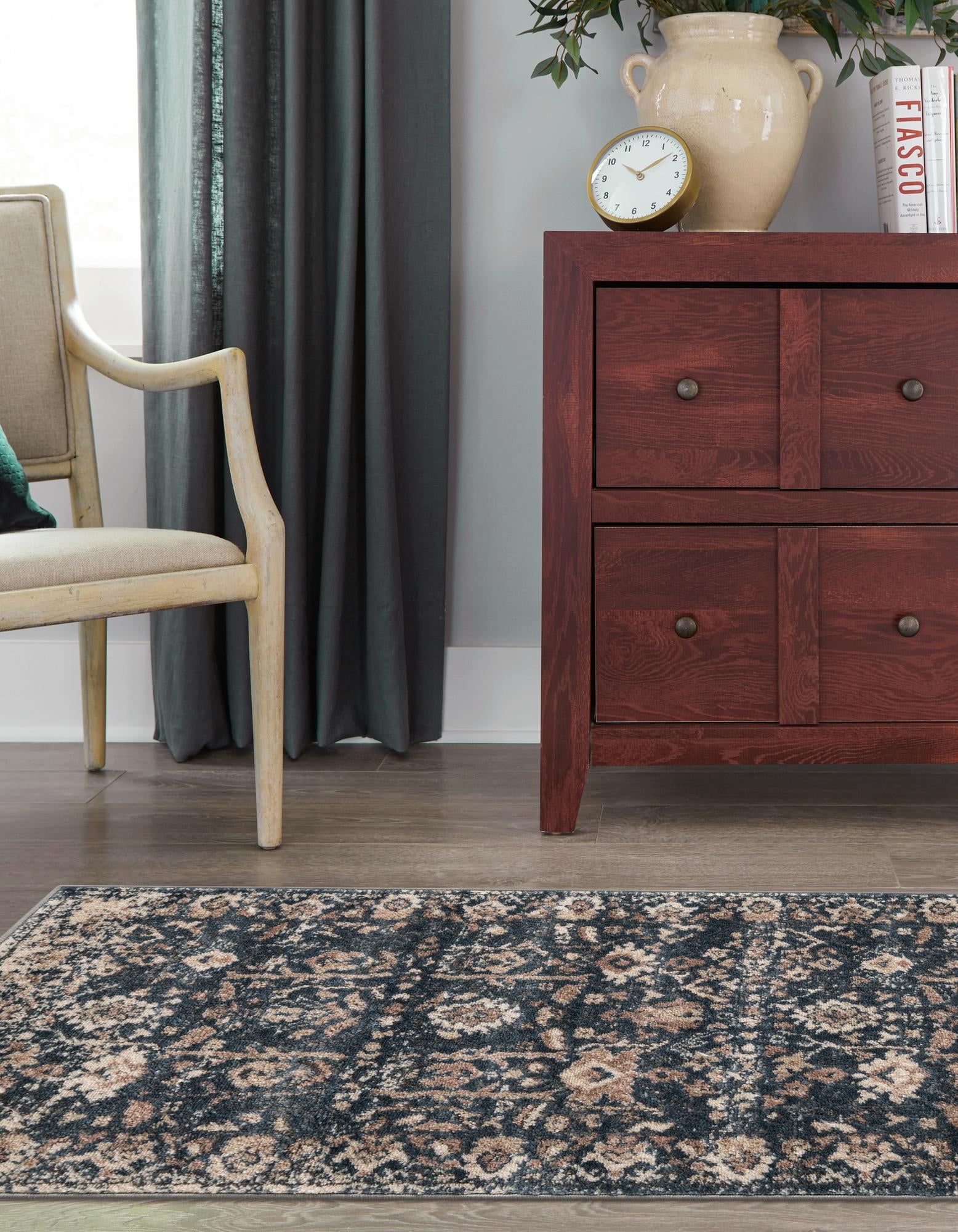 Blue 2' 2 x 8' Oregon Runner Rug | Rugs.com