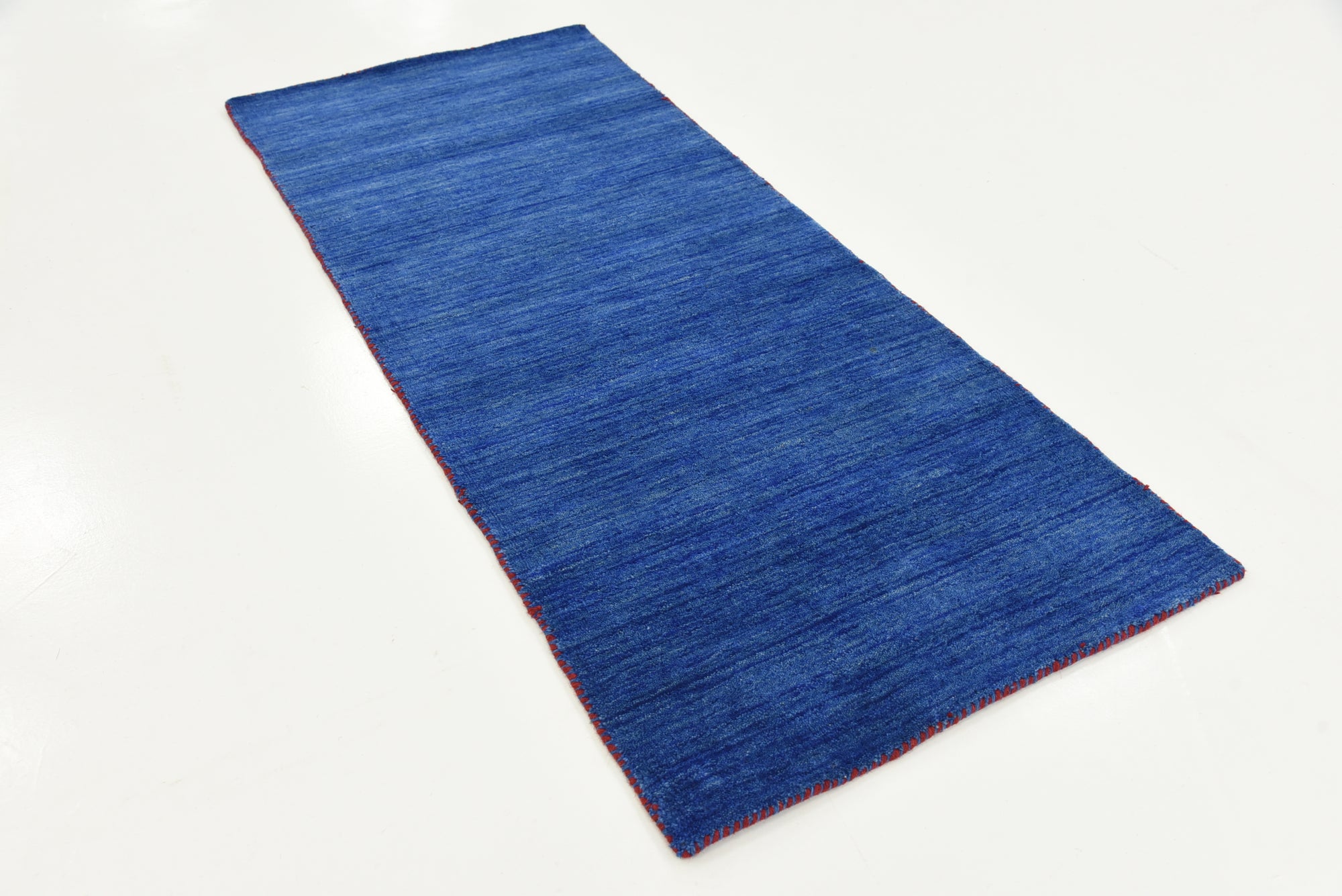 Blue 2' 7 x 6' 7 Solid Gabbeh Wool Runner Rug | Rugs.com