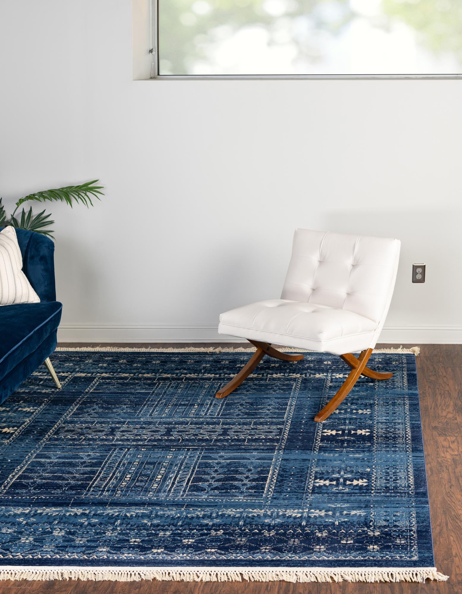 Blue 4' x 4' Kennedy Square Rug | Rugs.com