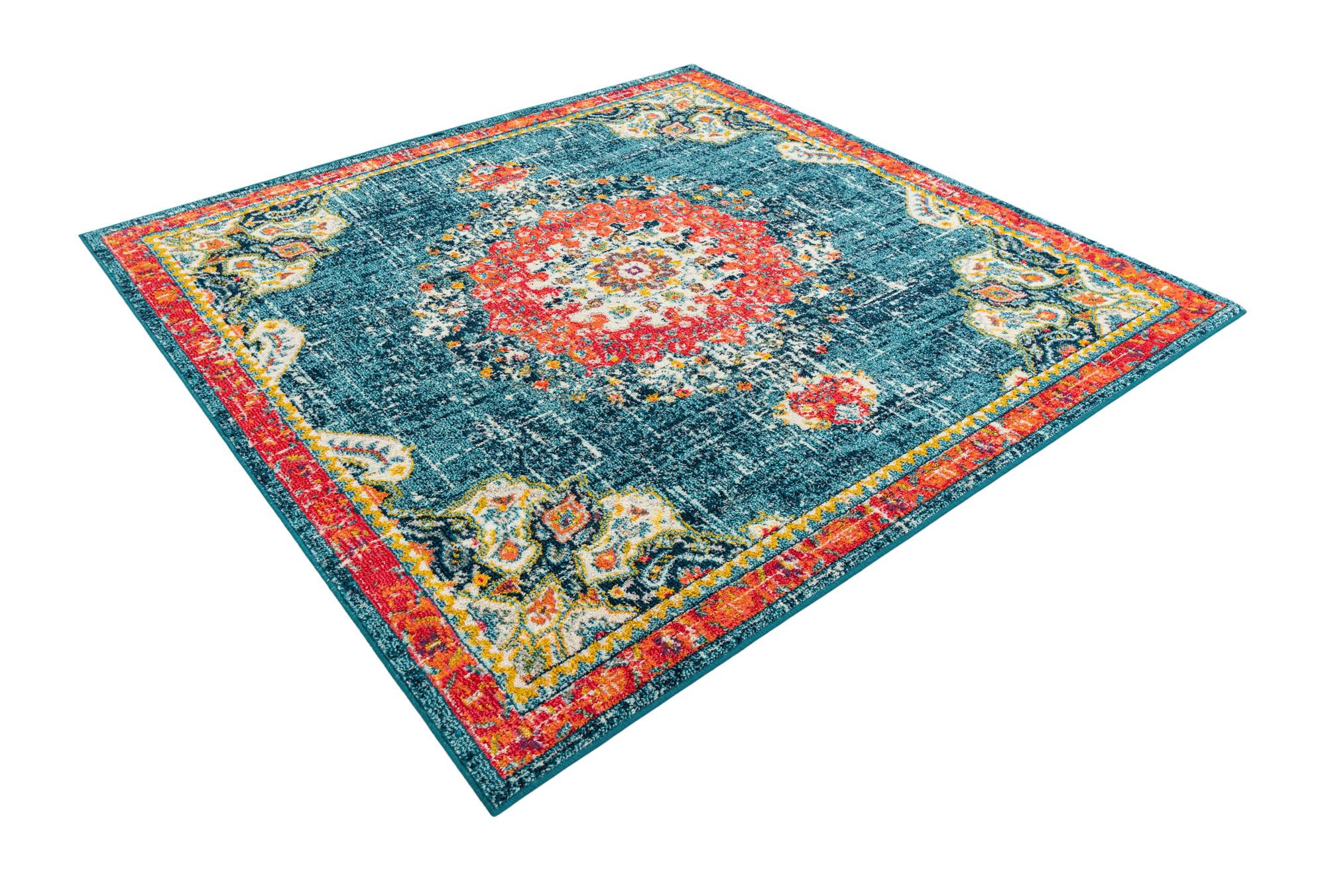 Blue 7' x 7' Madeline Square Rug | Rugs.com