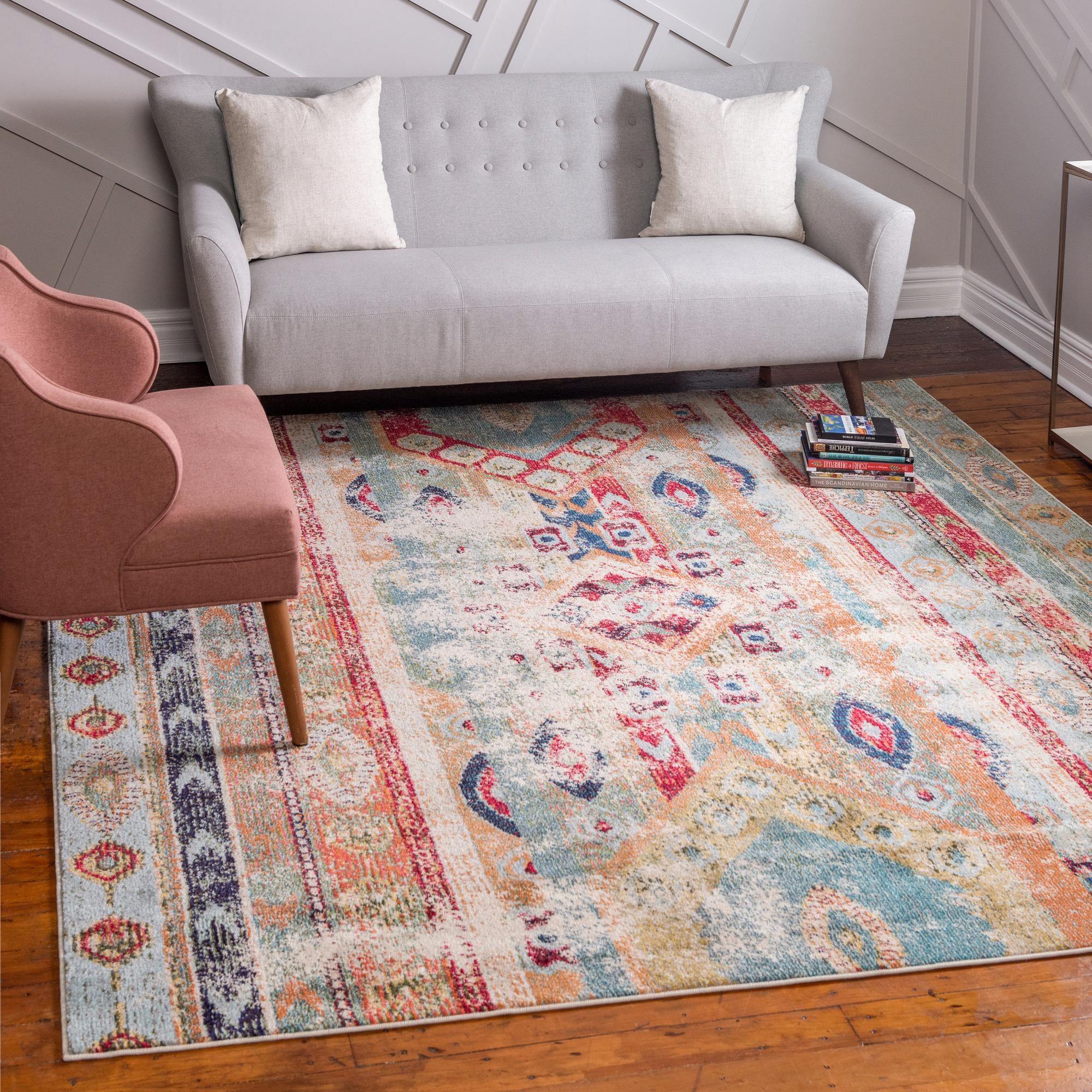 White 8' x 8' Andromeda Square Rug | Rugs.com