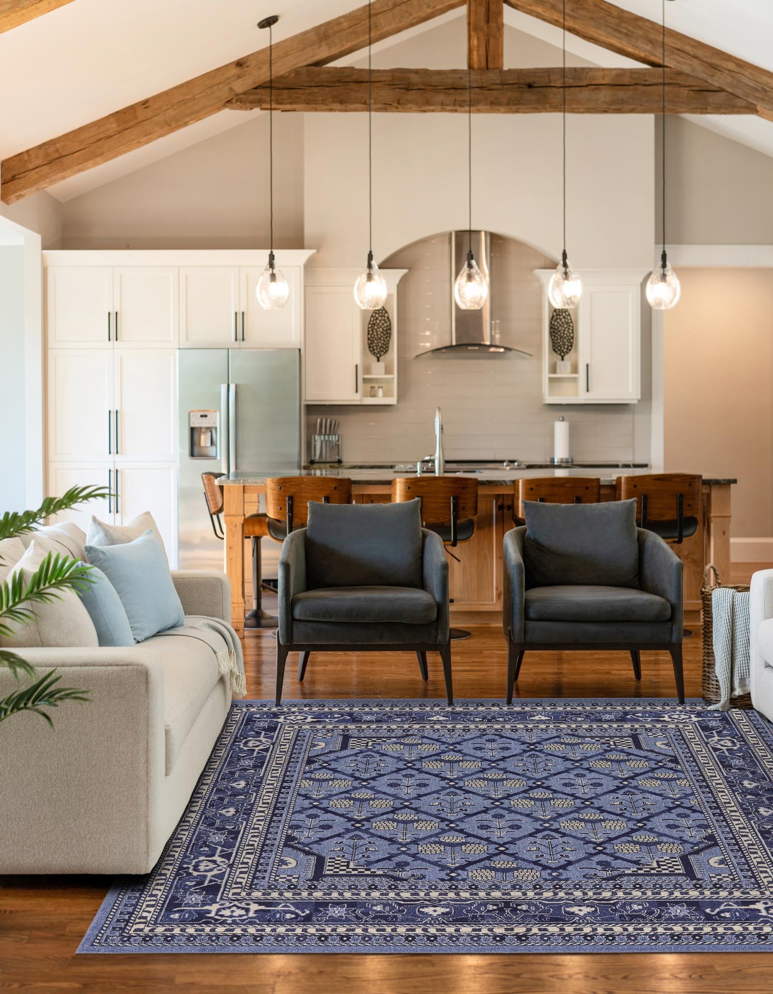 Blue 7' 10 x 7' 10 Miranda Square Rug | Rugs.com