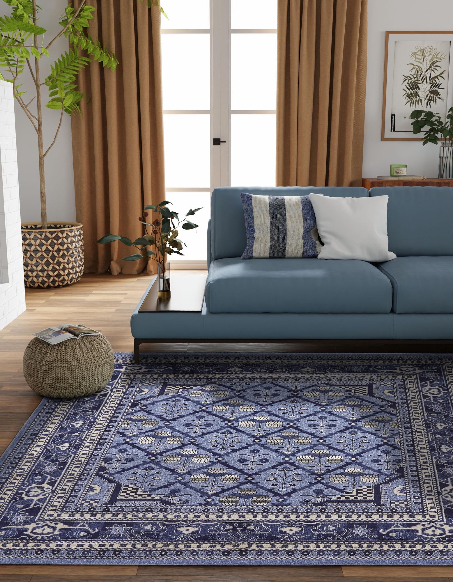 Blue 7' 10 x 7' 10 Miranda Square Rug | Rugs.com