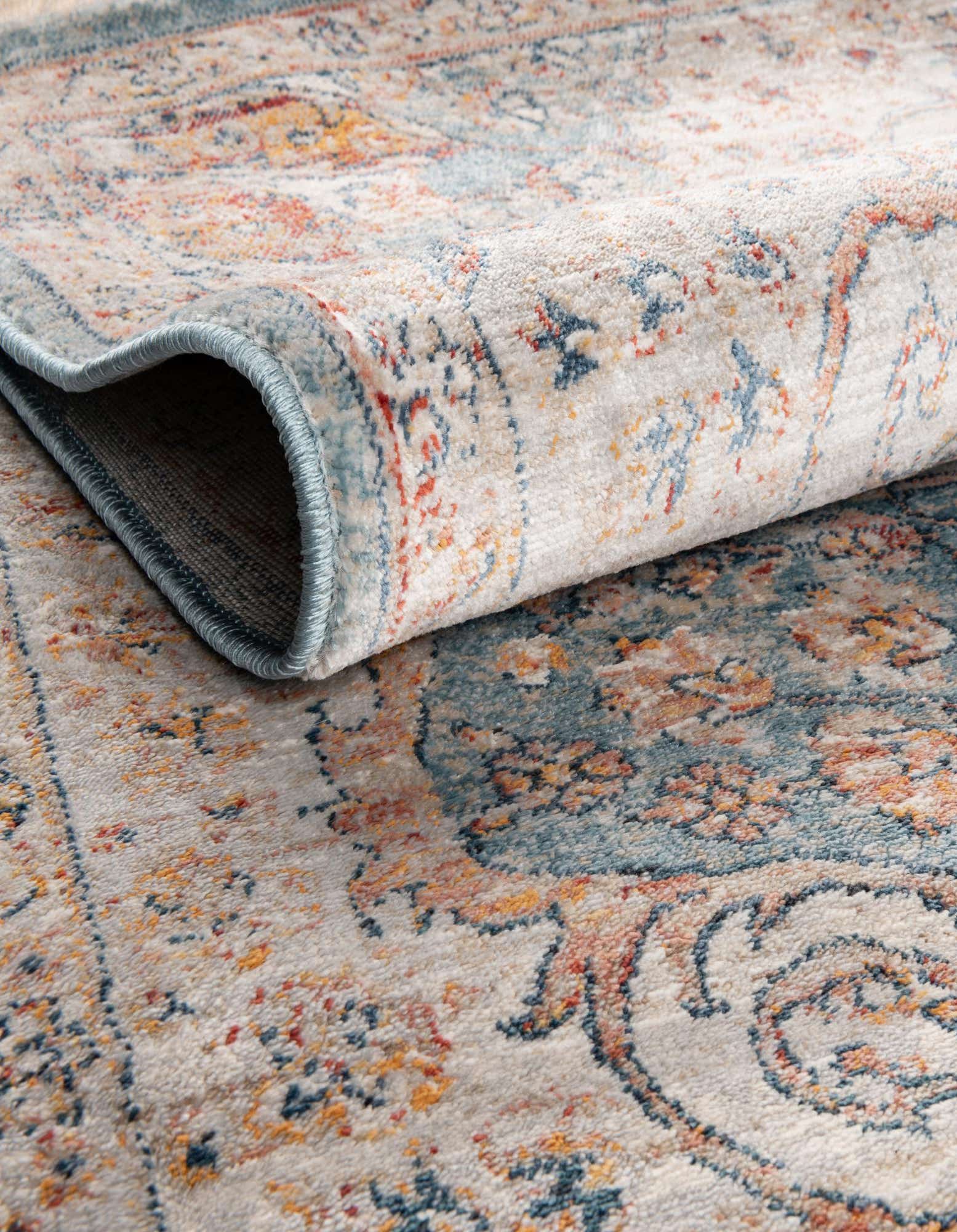 Blue 8' x 8' Newport Square Rug | Rugs.com