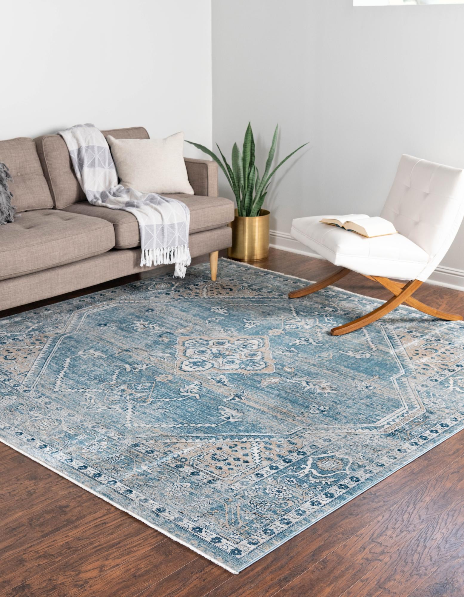 Blue 10' 2 x 10' 2 Newport Square Rug | Rugs.com