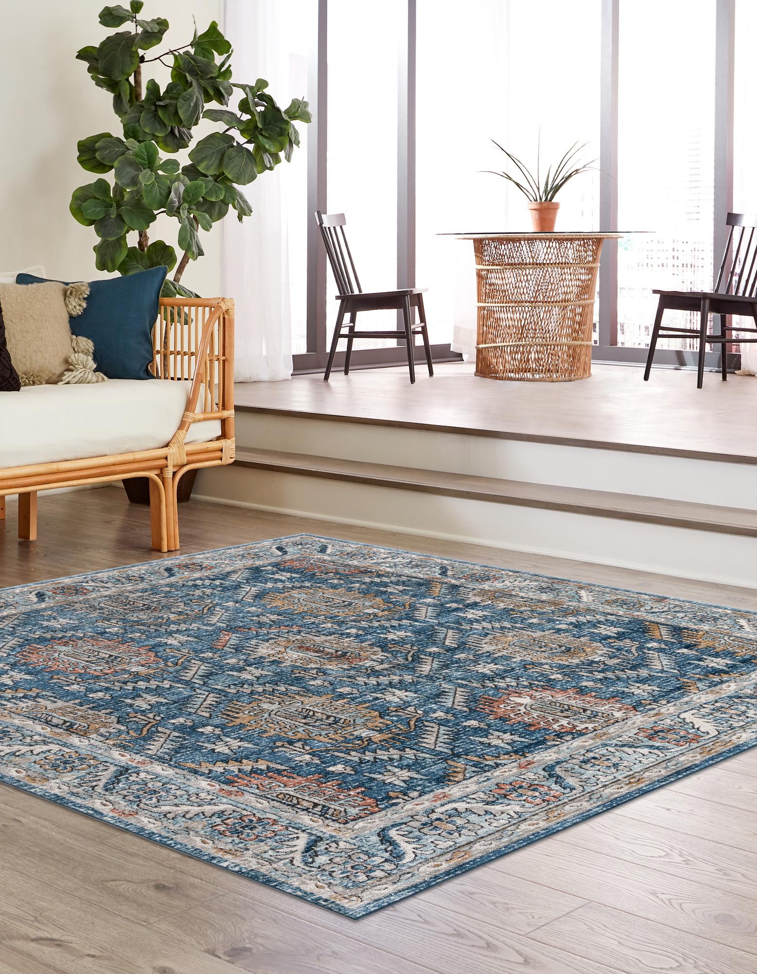 Blue 10' x 10' Nyla Square Rug | Rugs.com