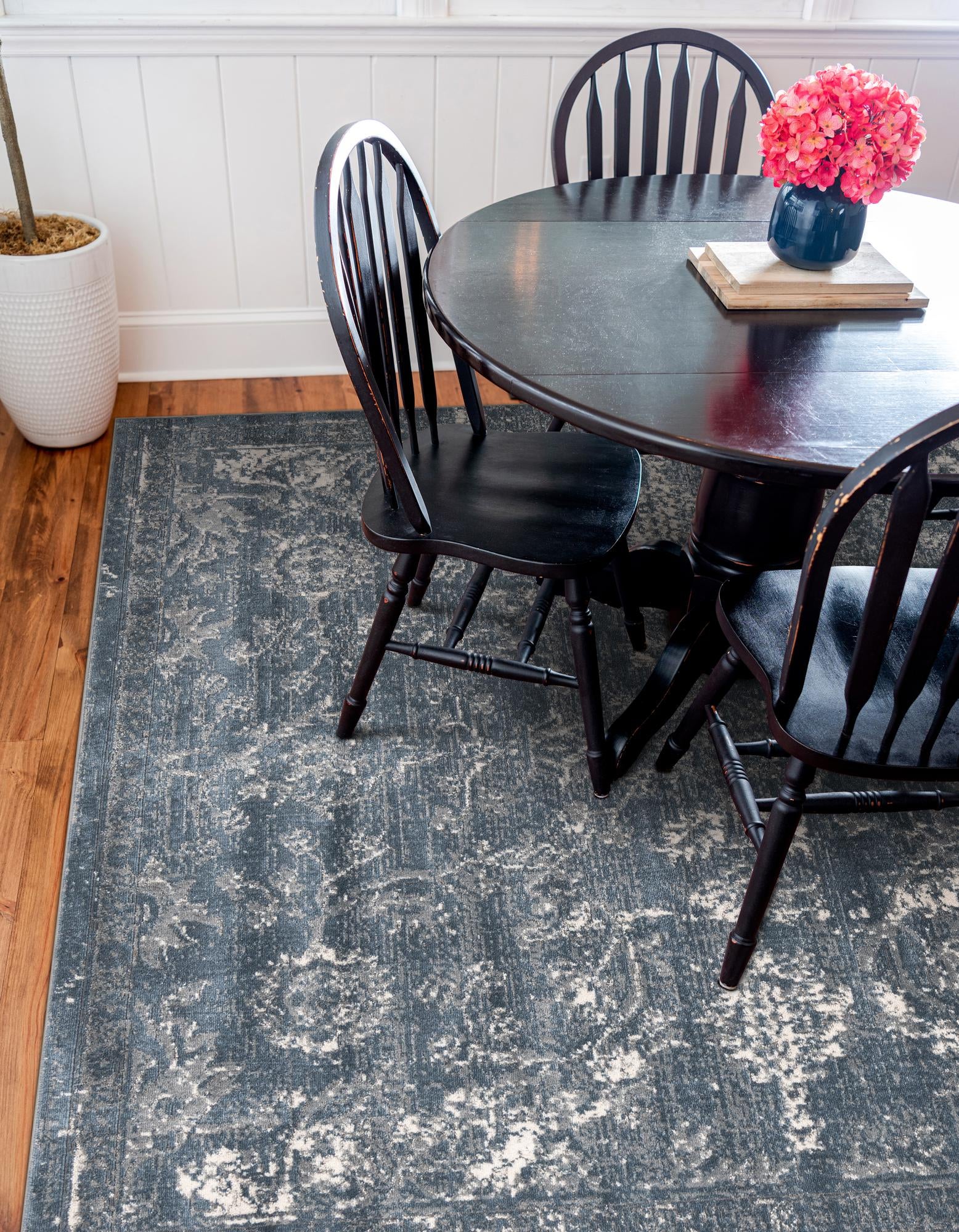 Blue 6' x 6' Oregon Square Rug | Rugs.com