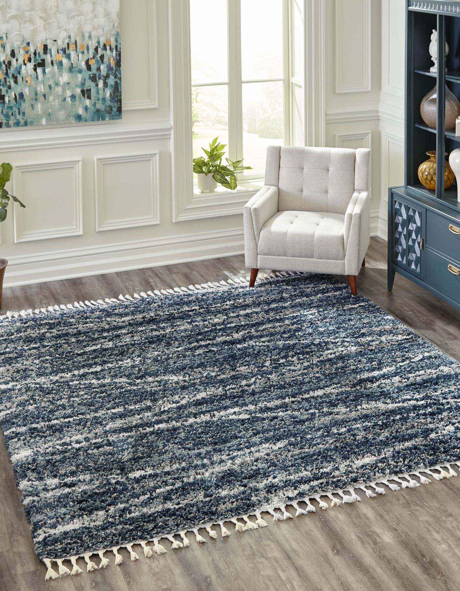Blue 10' x 10' Serenity Shag Square Rug | Rugs.com